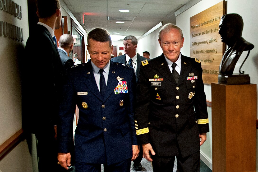 Army Gen. Martin E. Dempsey, chairman of the Joint Chiefs of Staff, and ...