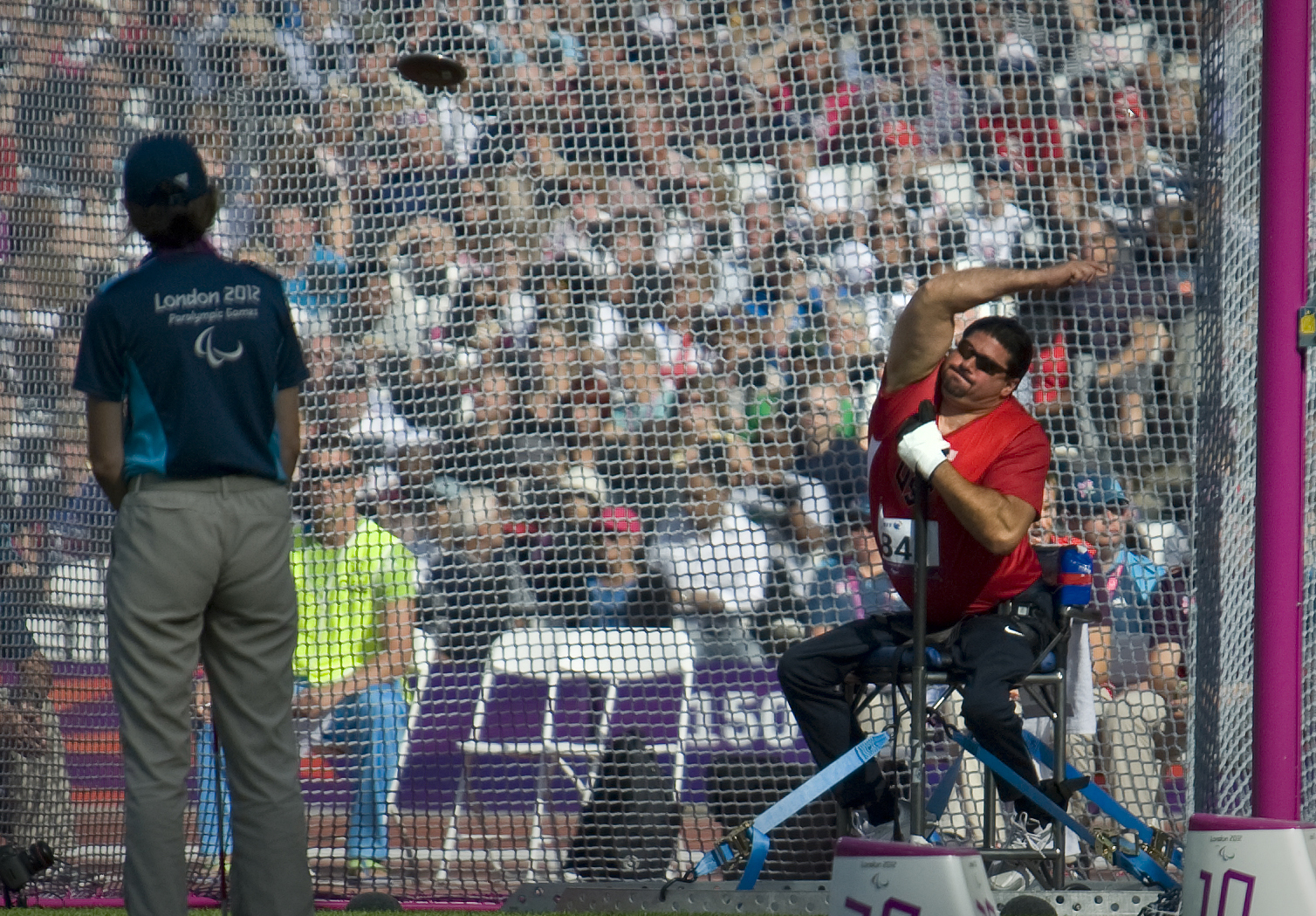 Scot Severn, right, a U.S. Army Reserve veteran and Paralympic athlete ...
