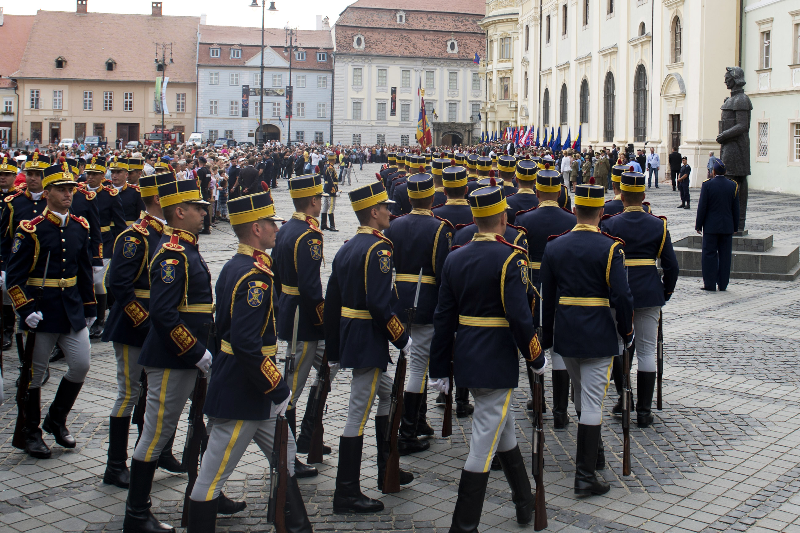 Romanian soldiers perform during the opening ceremony for the NATO ...
