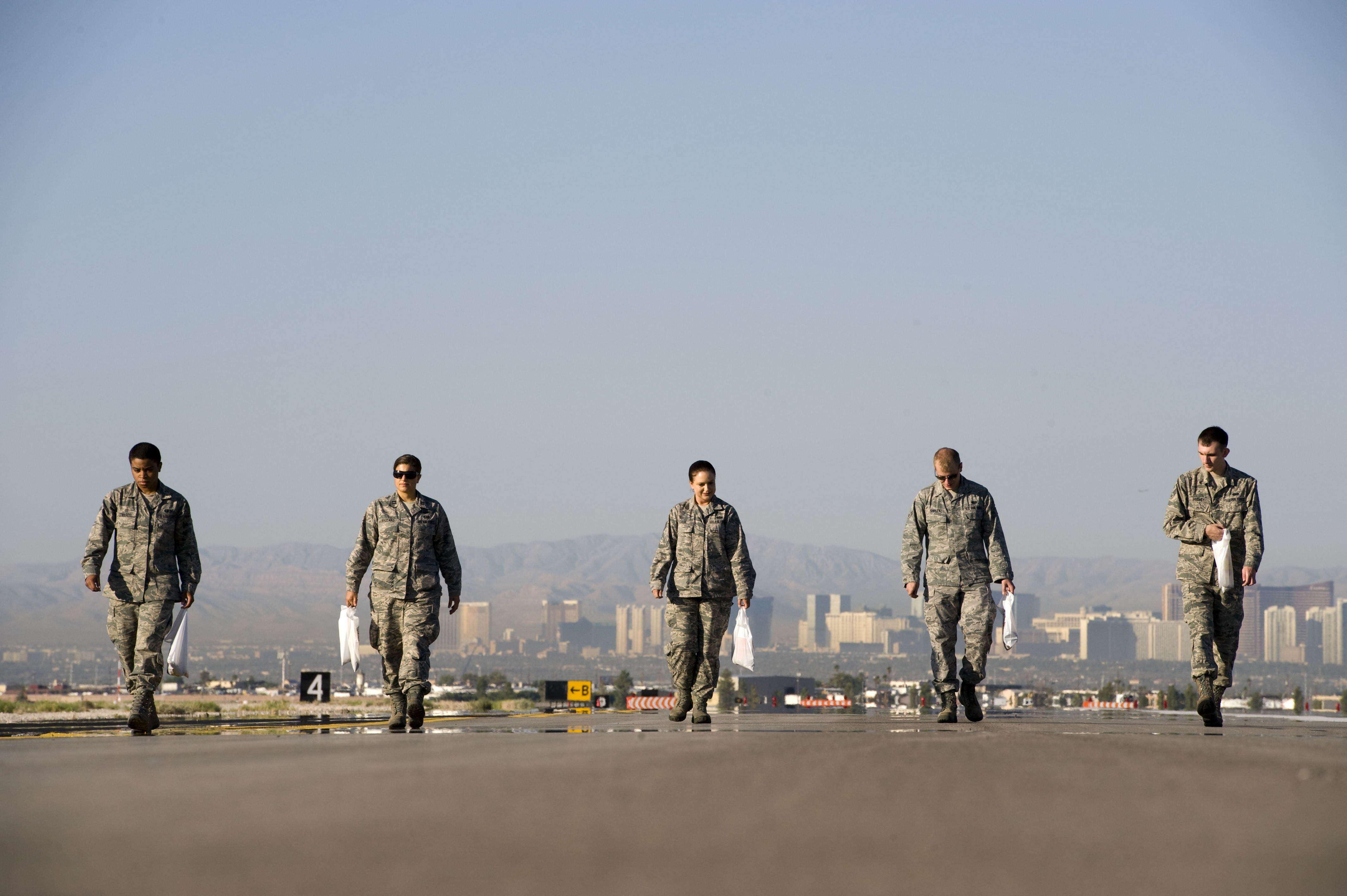Airmen conduct out of cycle FOD walk due to construction > Nellis Air ...