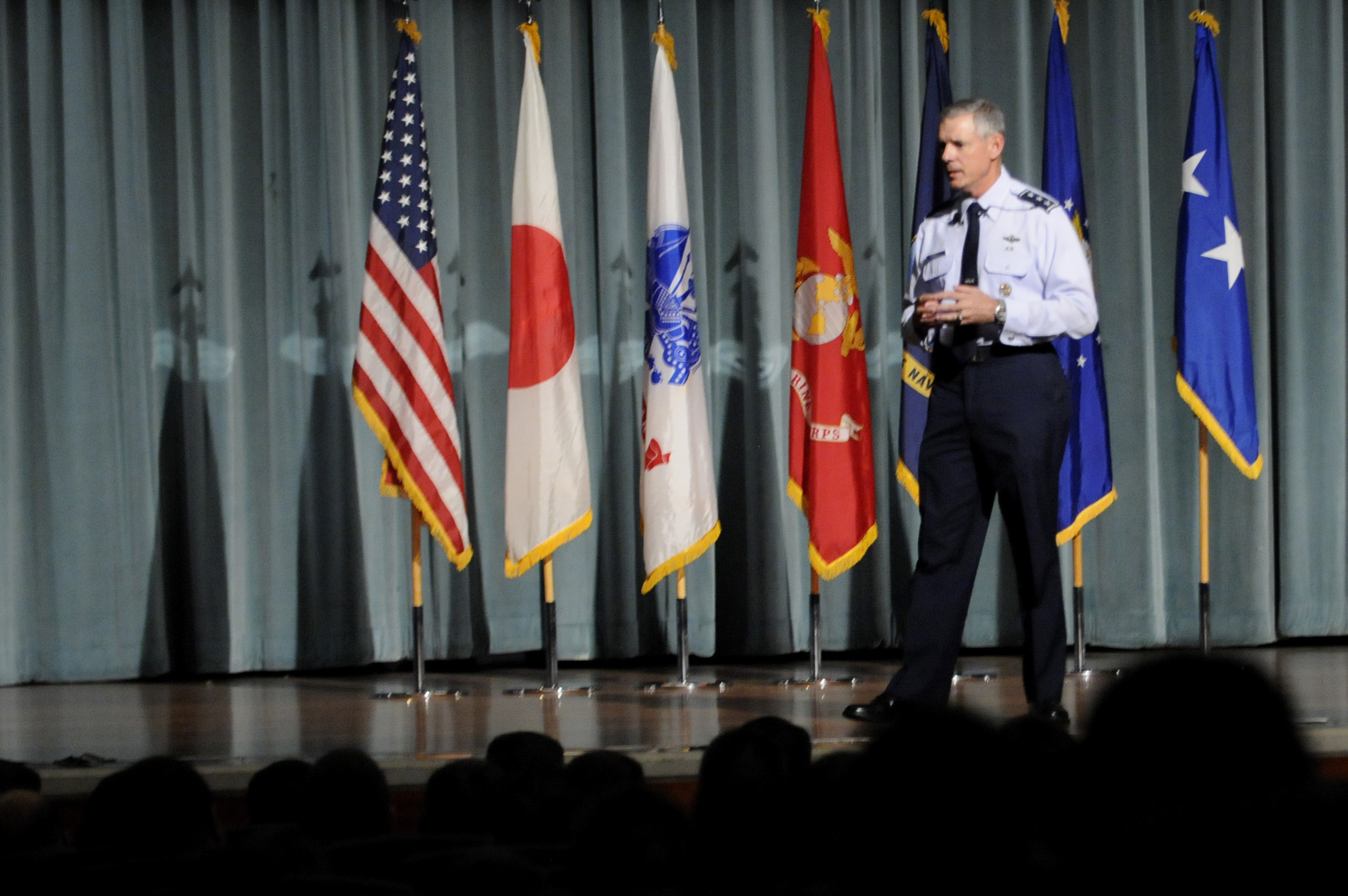 5th Air Force commander speaks to Kadena's Airmen