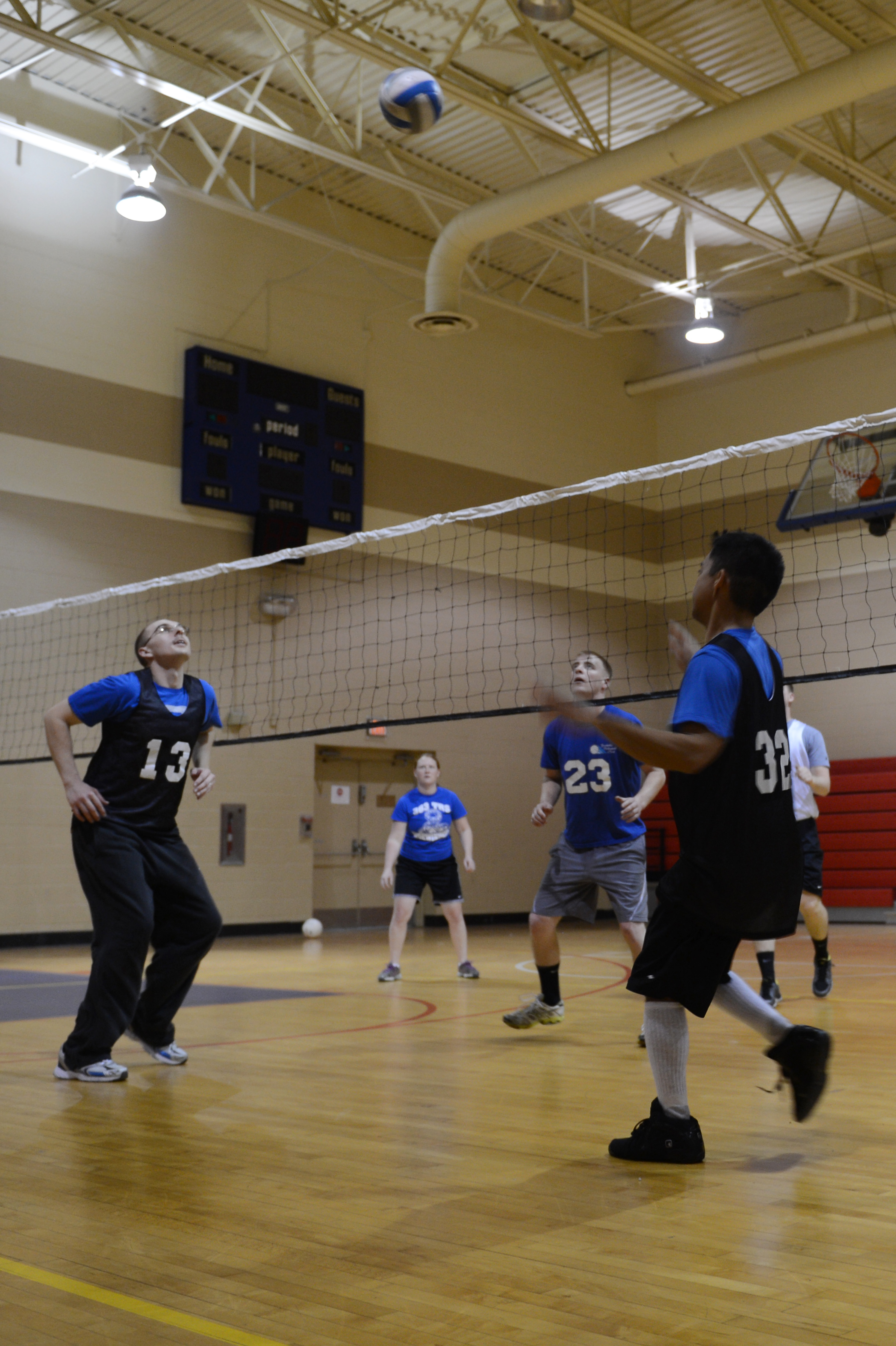 Airmen compete in intramural volleyball