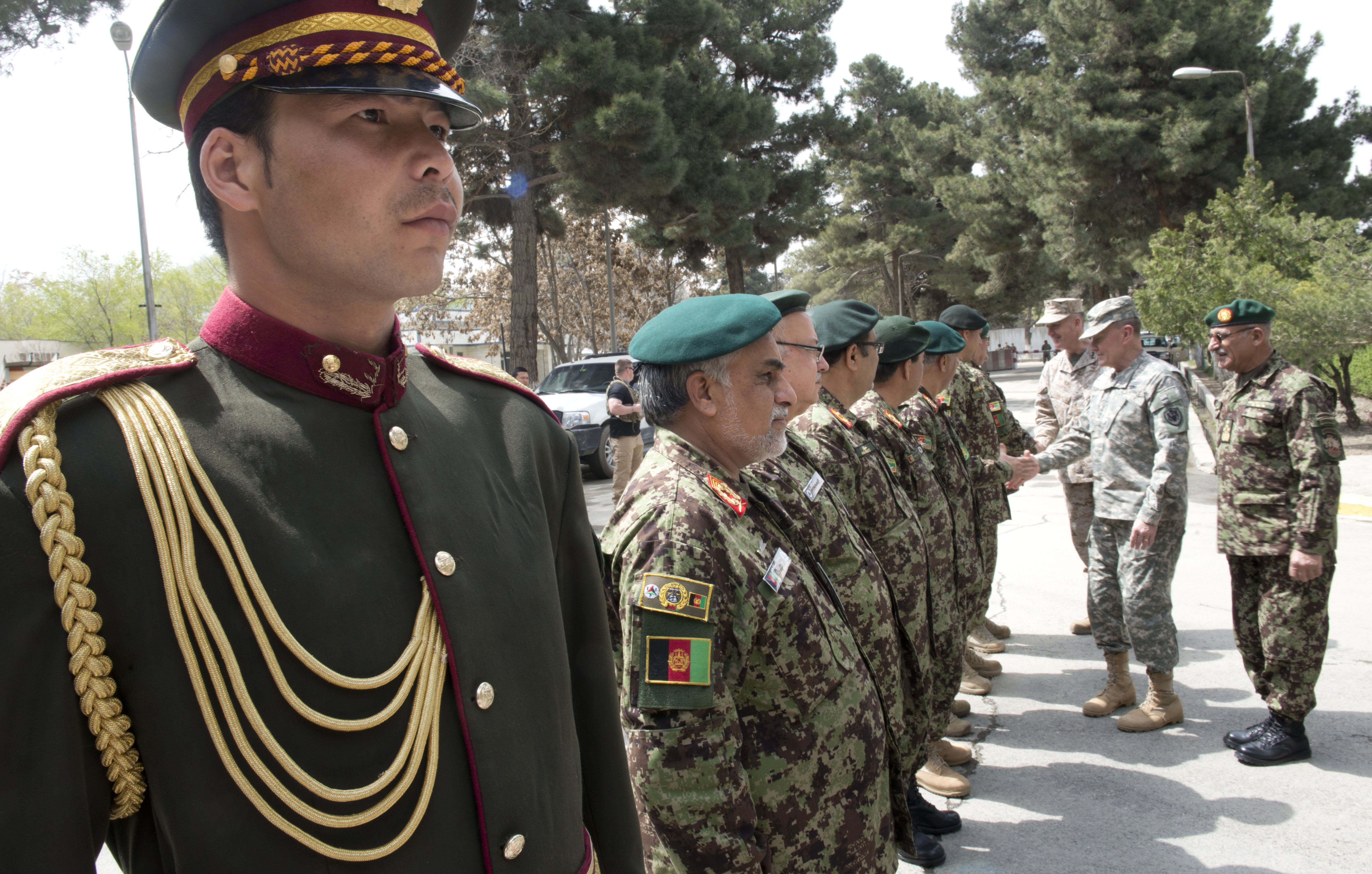 Afghan army Gen. Sher Mohammad Karimi, right, chief of the Afghan army ...
