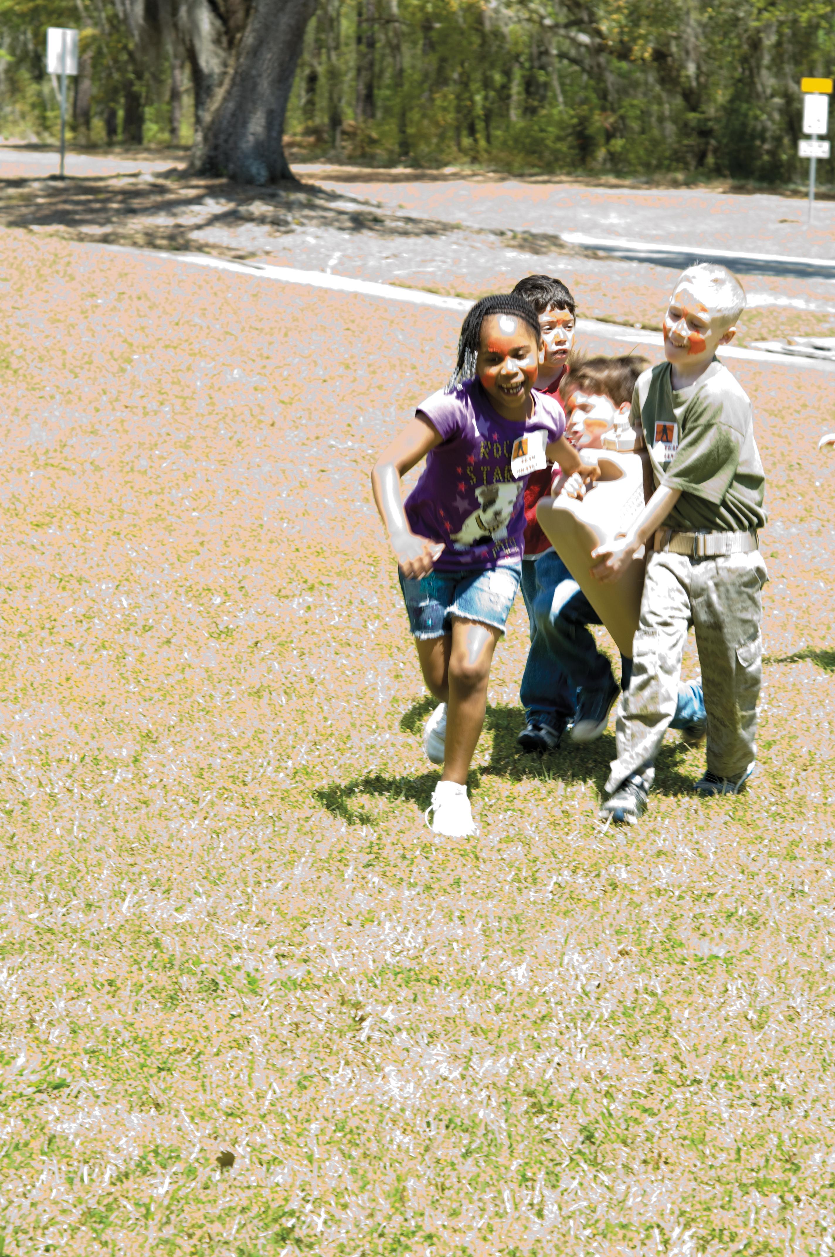 Military children learn about Marine Corps