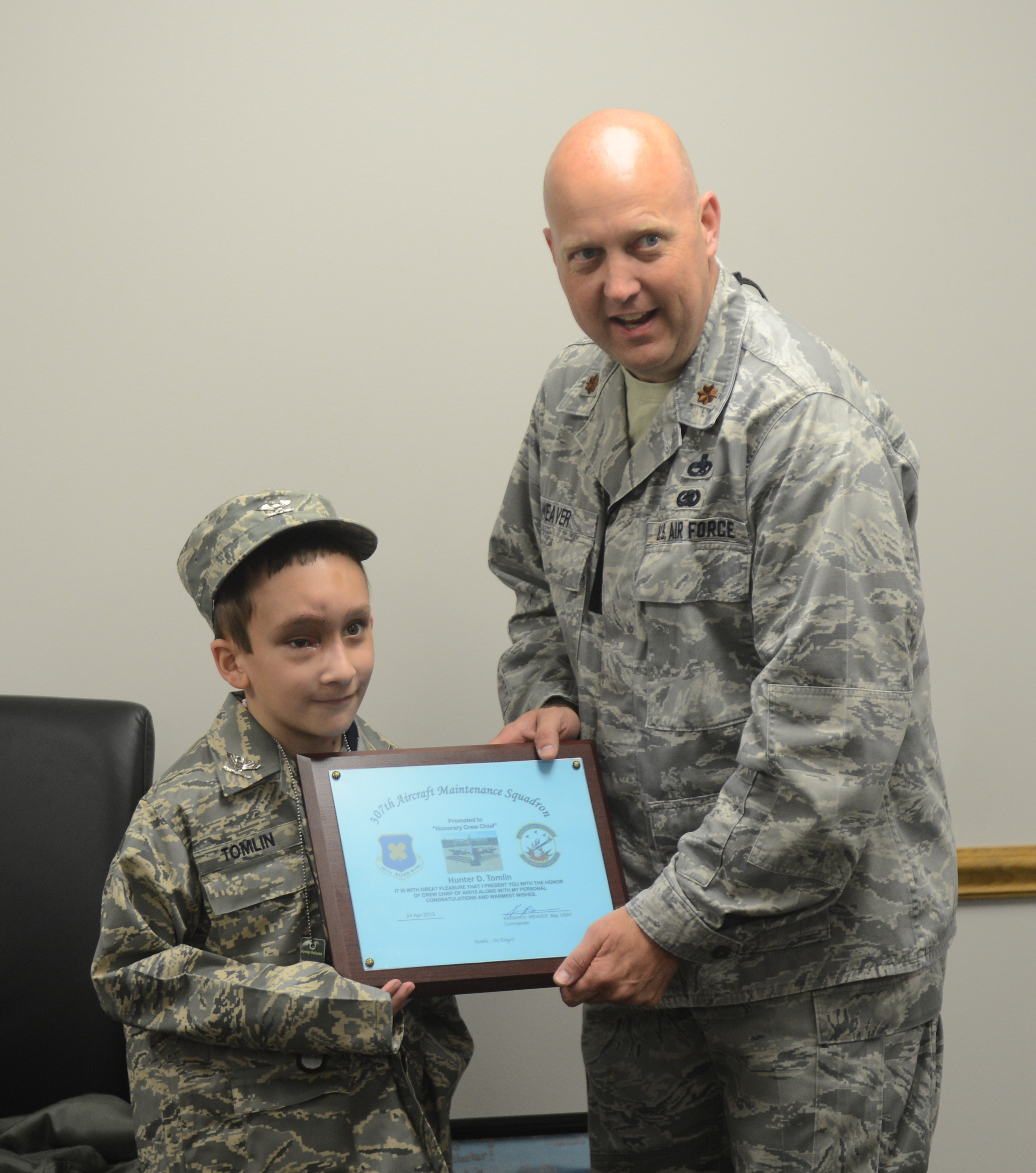 Child becomes crew chief for a day