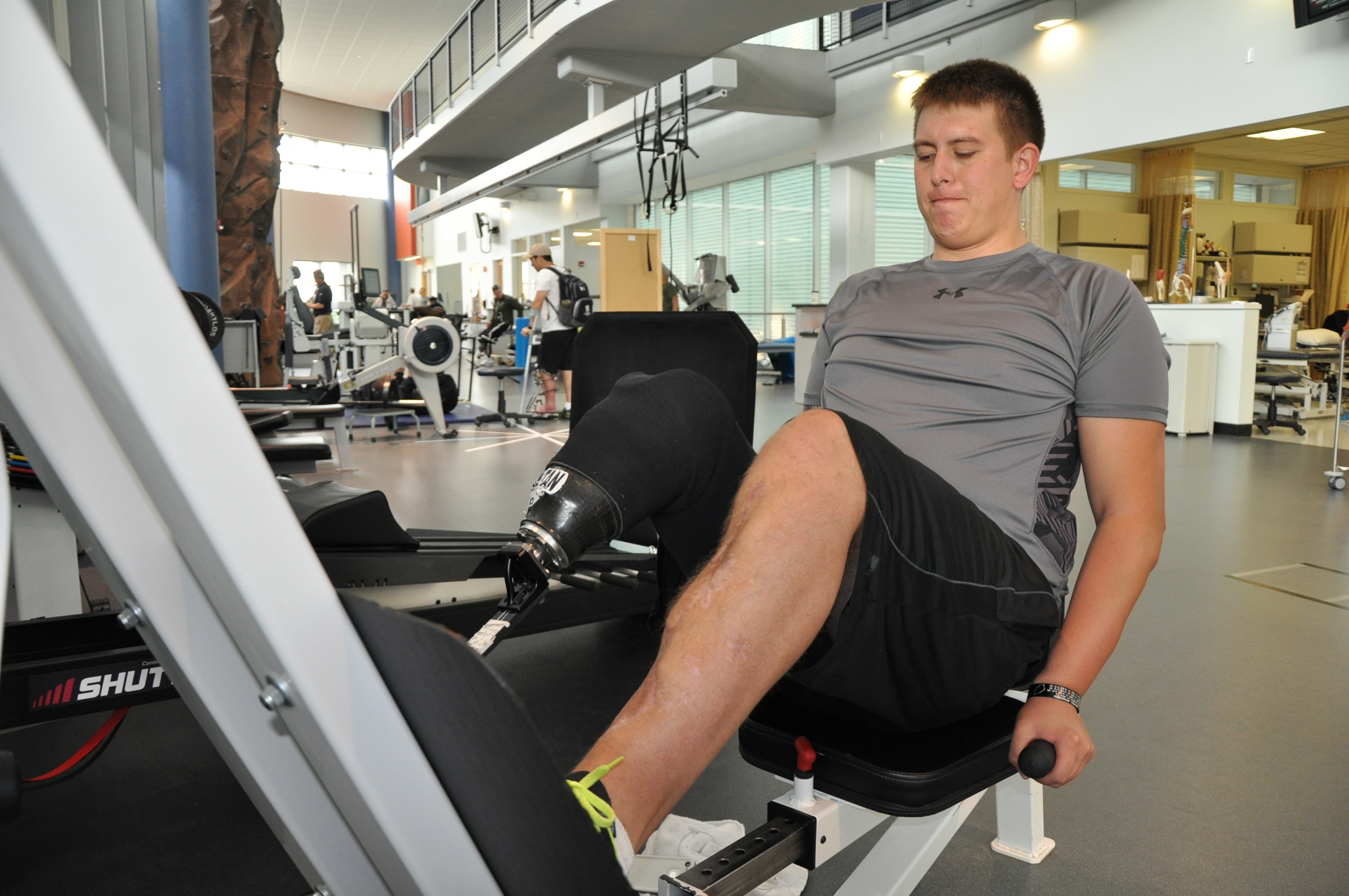Army Sgt. Christopher Haley works out at the Center for the Intrepid ...