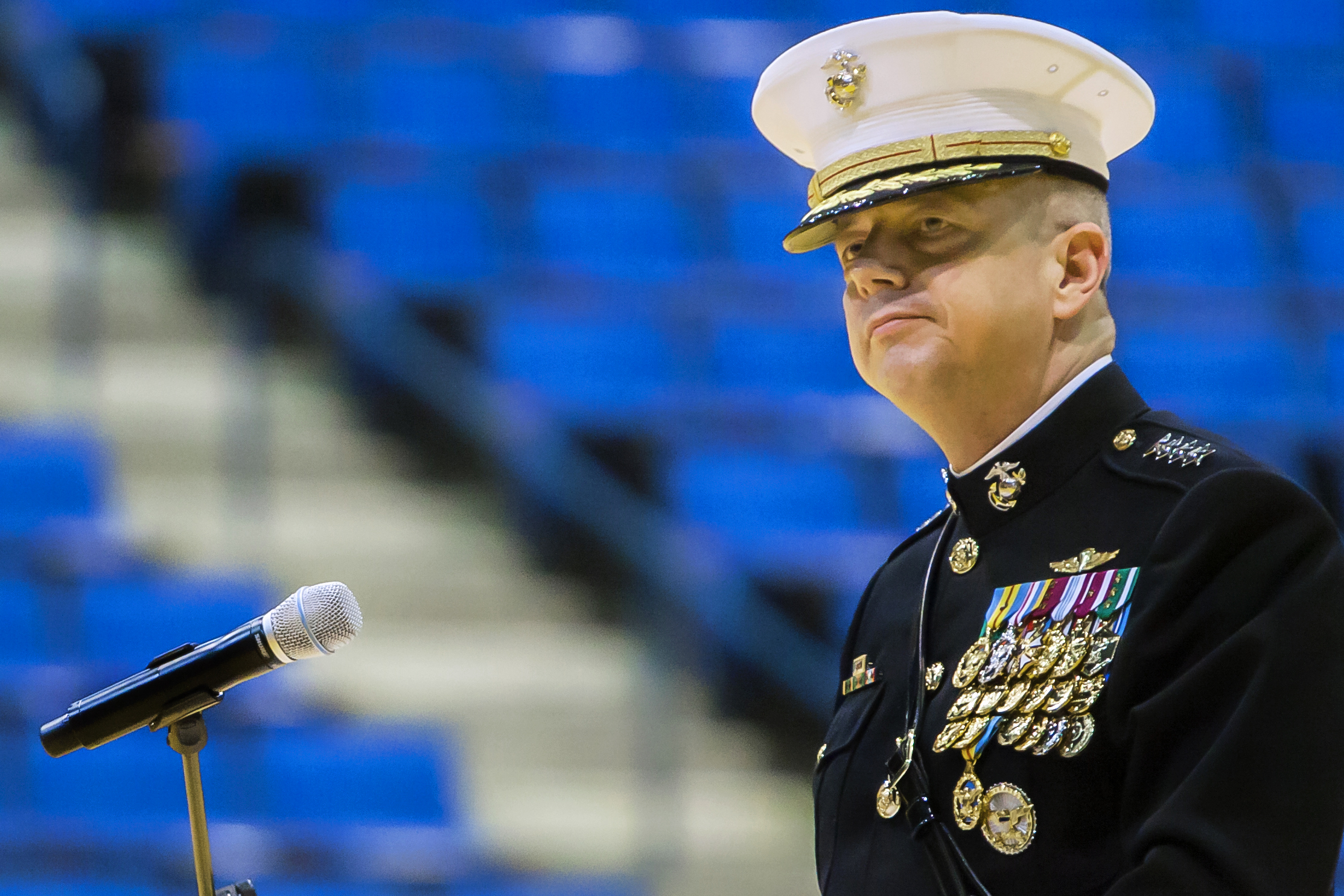 Marine Corps Gen. John R. Allen delivers remarks during his retirement ...