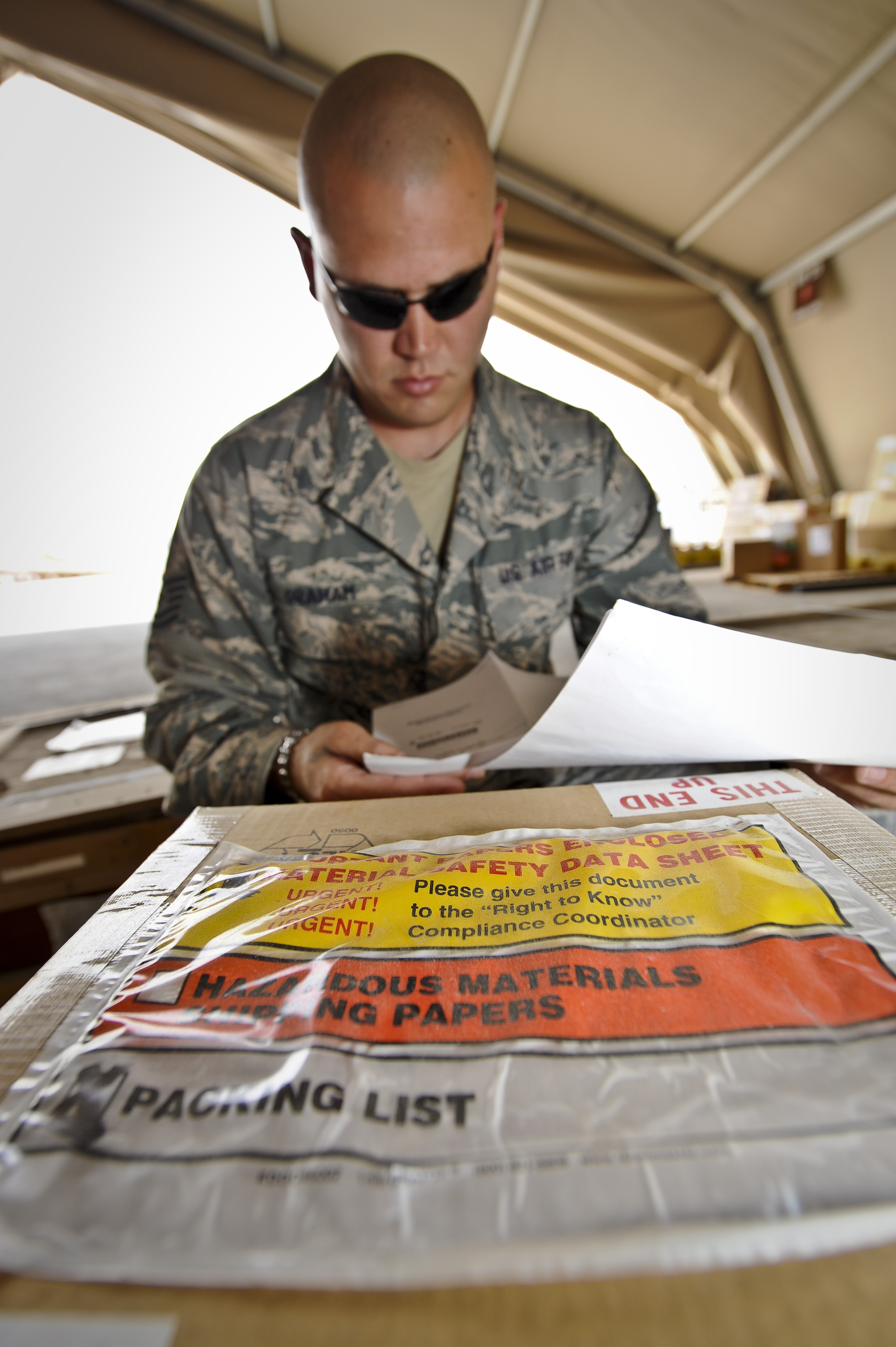 8th EAMS checks cargo for correct care > U.S. Air Forces Central ...