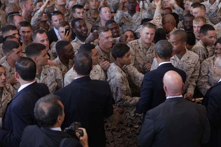President visits Marines, families on Camp Pendleton