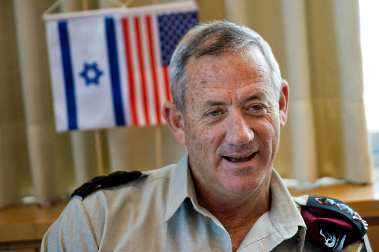 Israeli Lt. Gen. Benny Gantz, chief of the Israeli general staff, talks ...