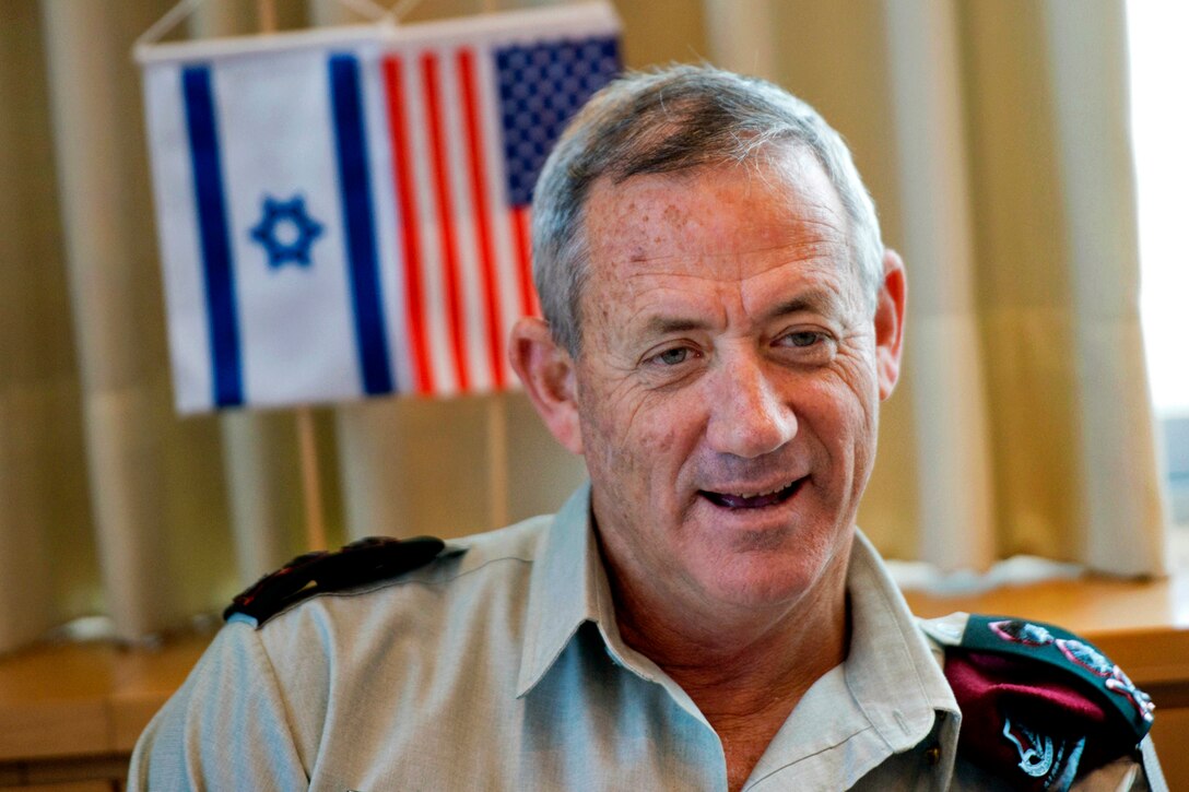 Israeli Lt. Gen. Benny Gantz, chief of the Israeli general staff, talks ...