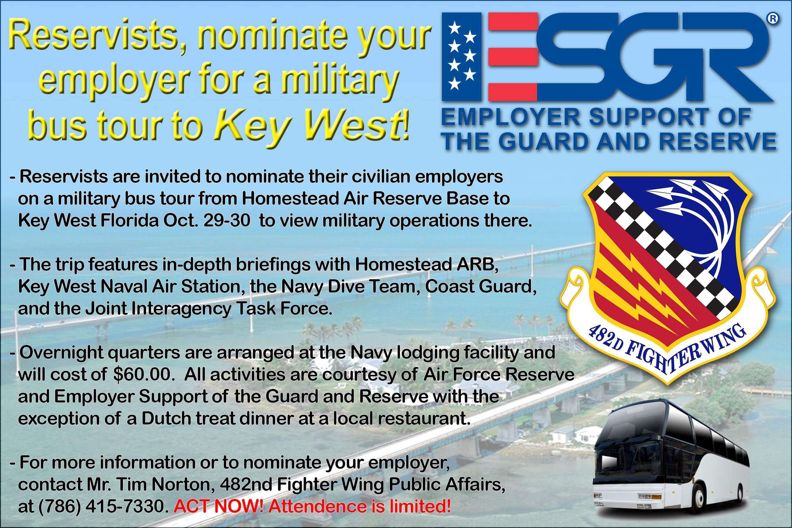 Military bus tour to Key West for Reservists' civilian employers ...
