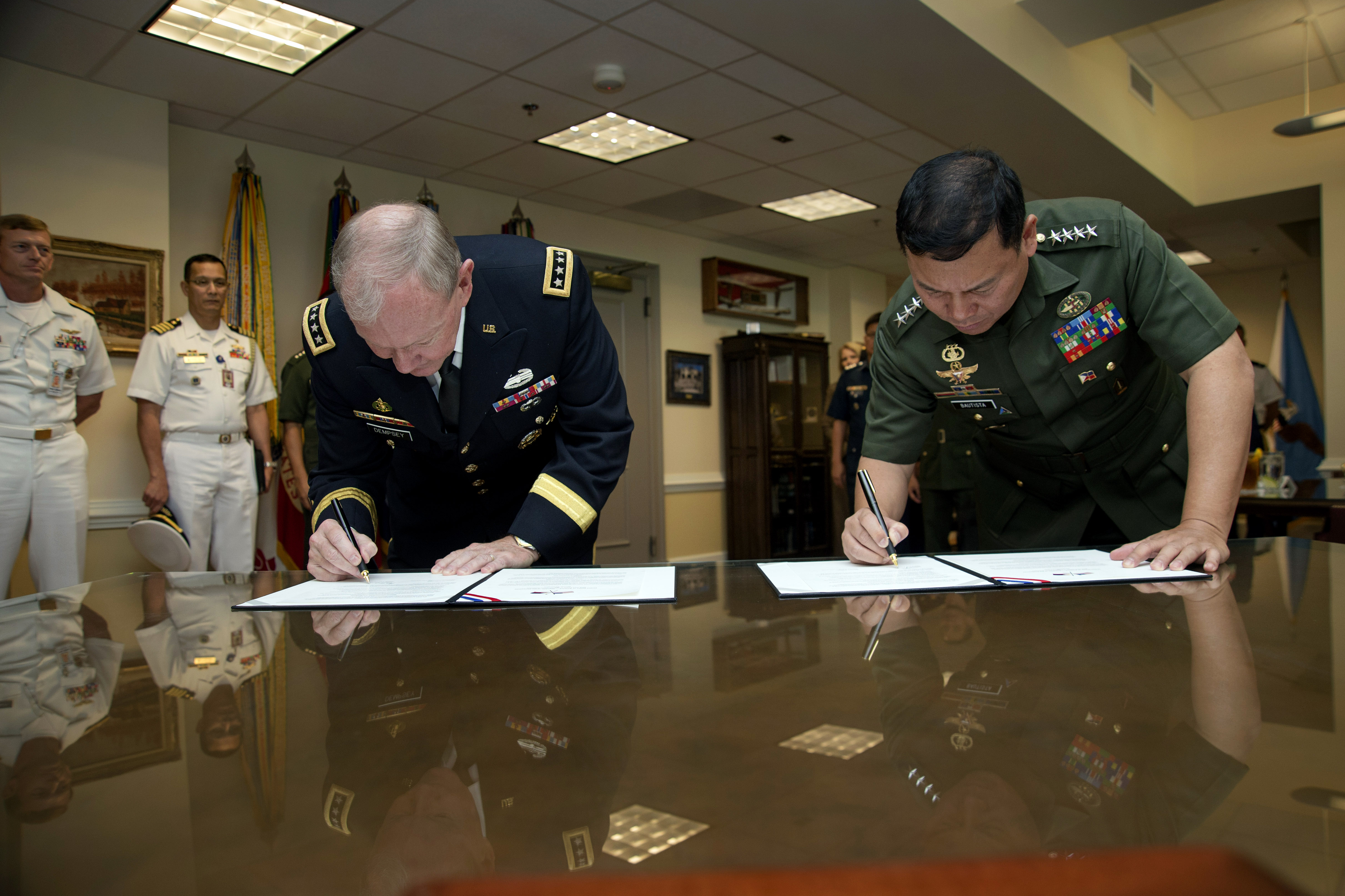 U.S. Army Gen. Martin E. Dempsey, left, chairman of the Joint Chiefs of ...