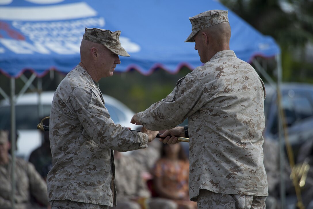 MCB S. D. Butler, MCIPAC sergeant major relinquishes duties