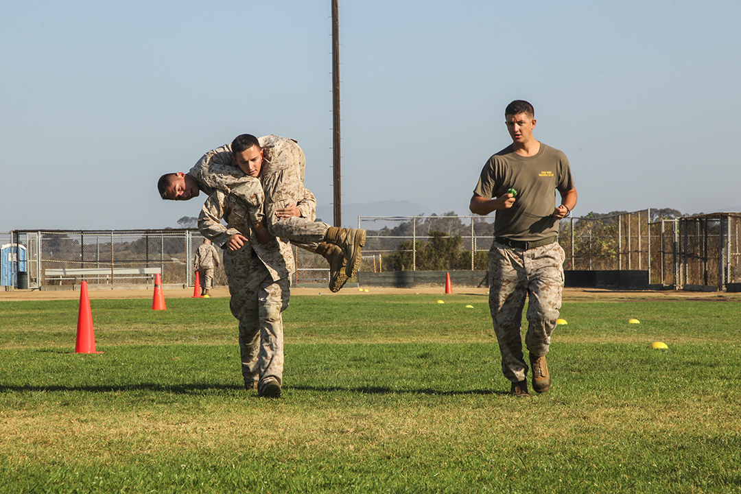 Marines conduct Combat Fitness Test