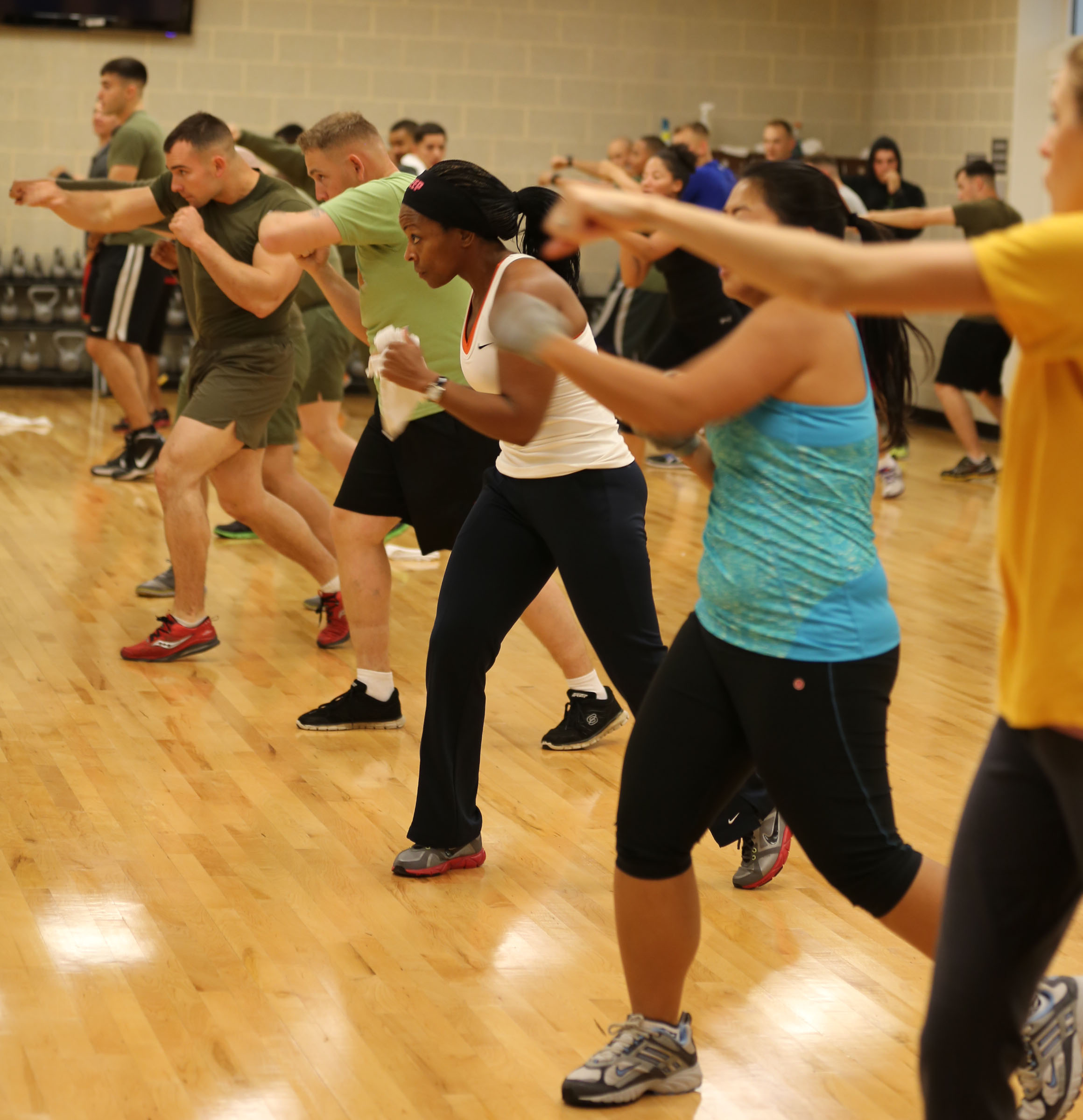 Students get intense workout at Cardio Kickboxing Class