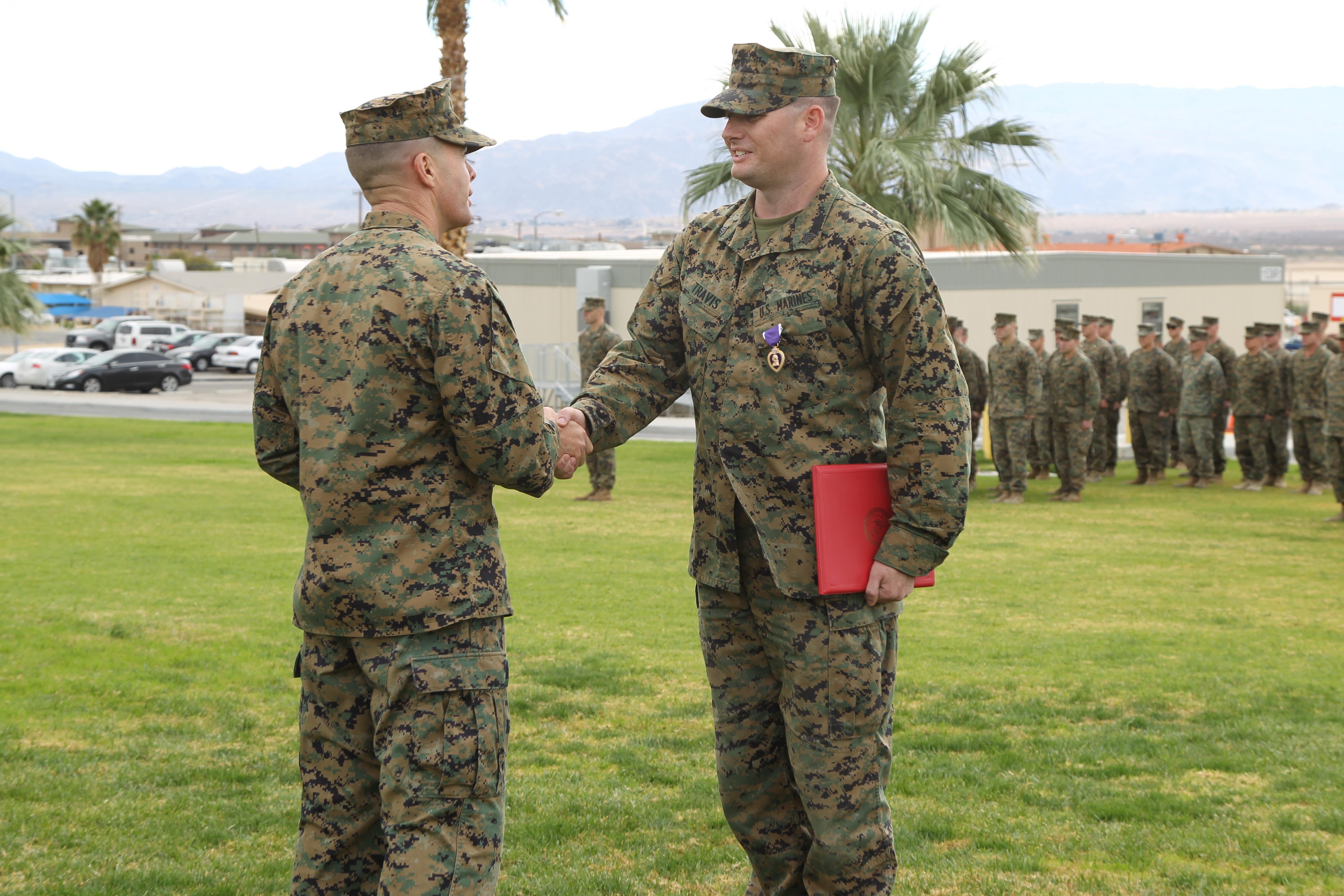 'Magnificent Seventh' Marine awarded Purple Heart