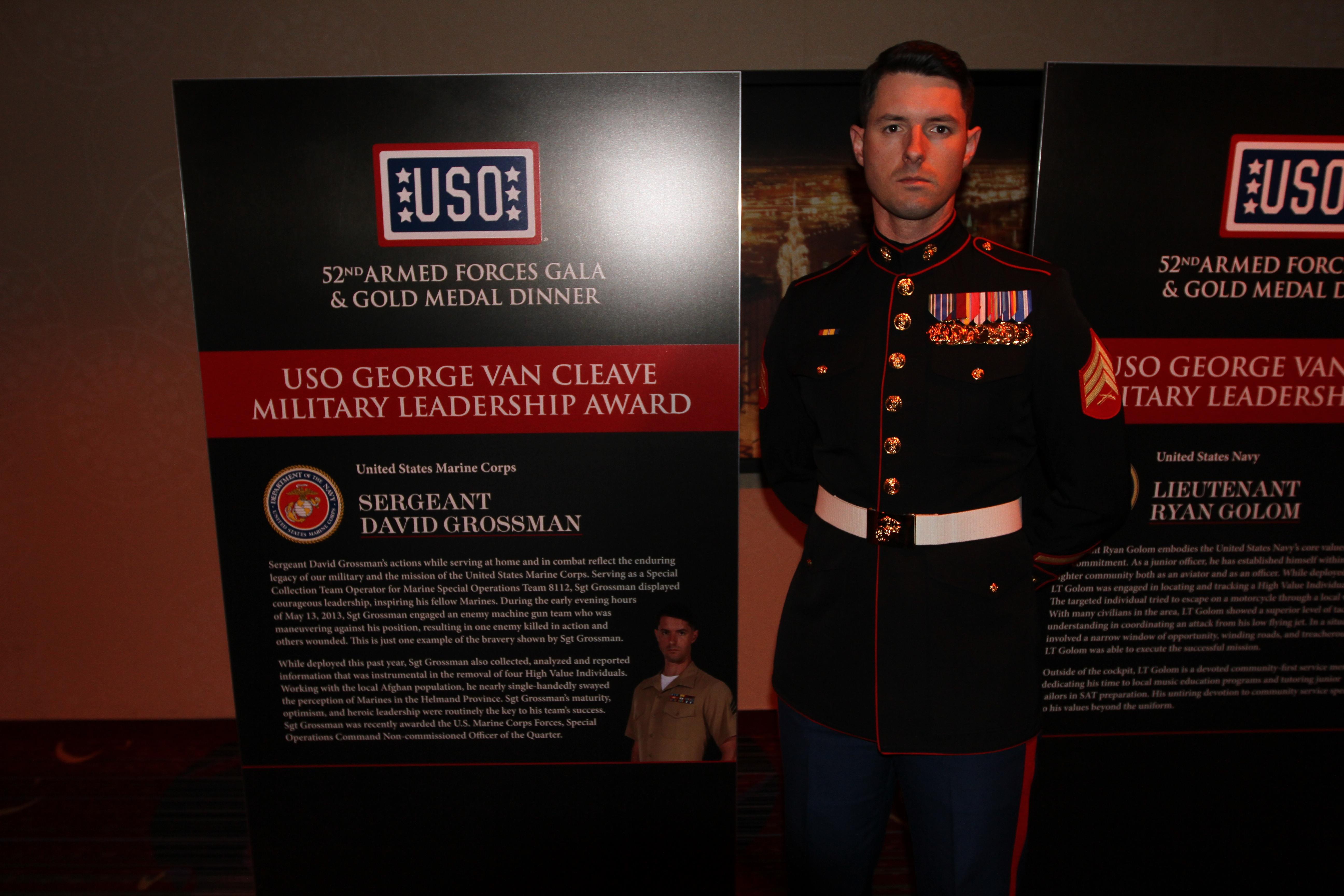 Marine Receives Award at USO Armed Forces Gala, Gold Medal Dinner ...