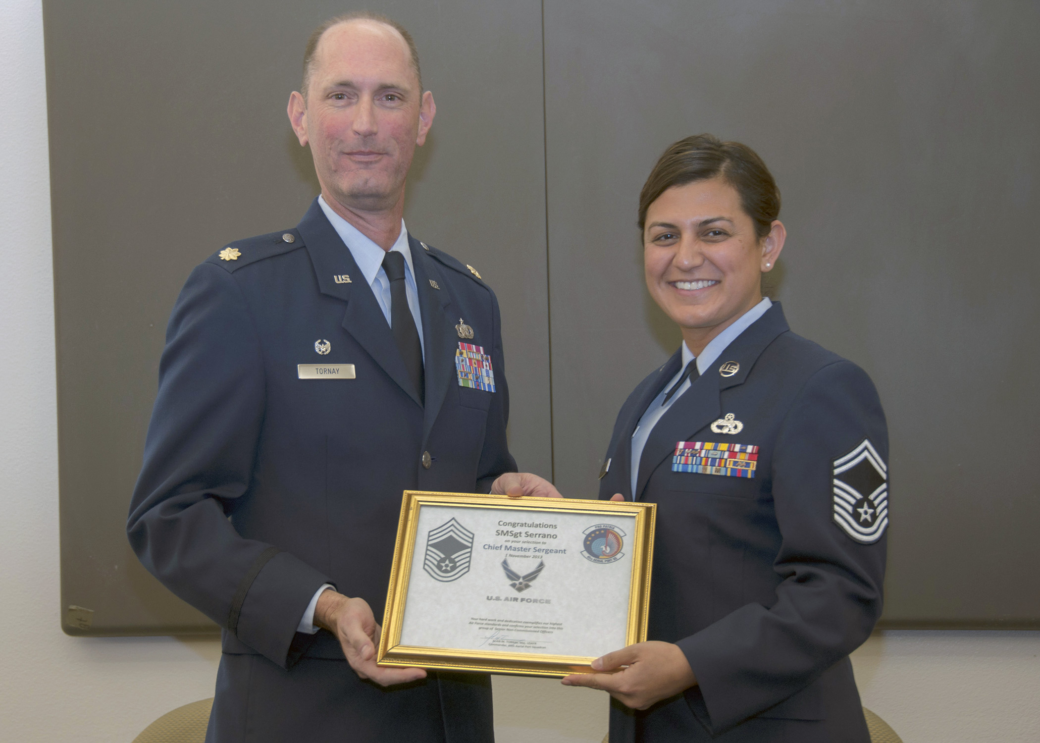 45th Aerial Port Squadron Airman pins on rank of chief > 349th Air ...