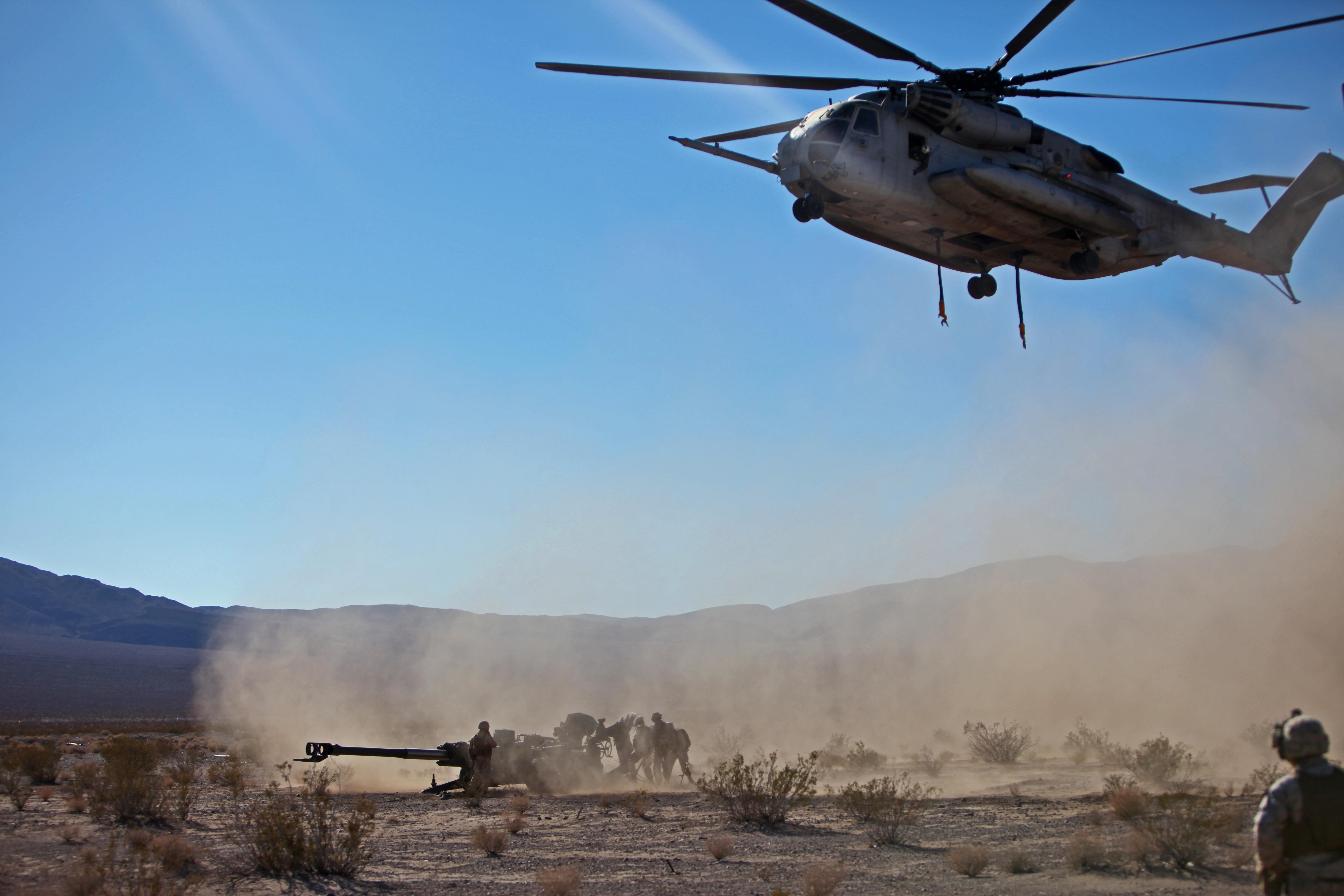Landing support Marines support ground units during Exercise Steel Knight