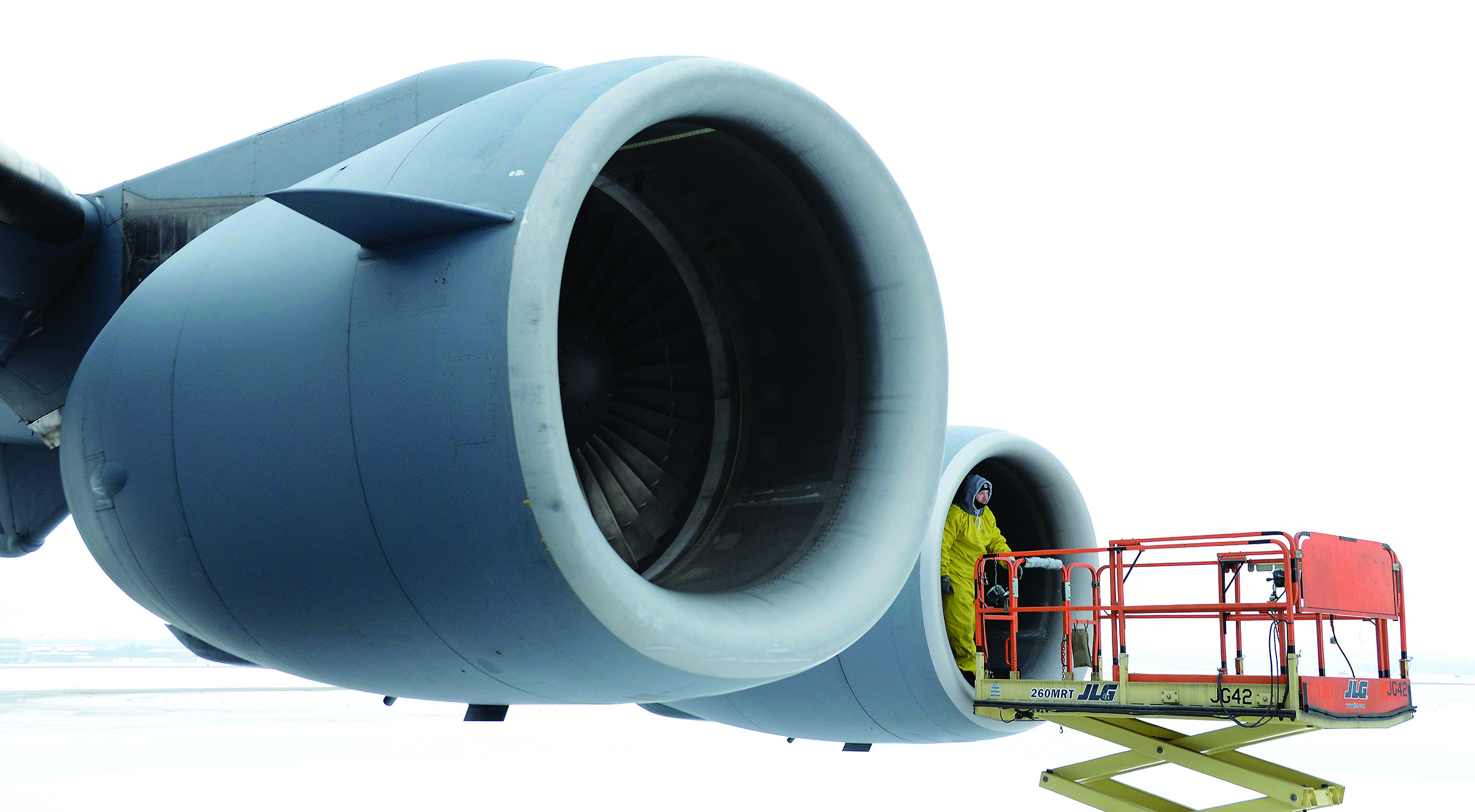 Airman conducts post flight engine inspection > 445th Airlift Wing ...