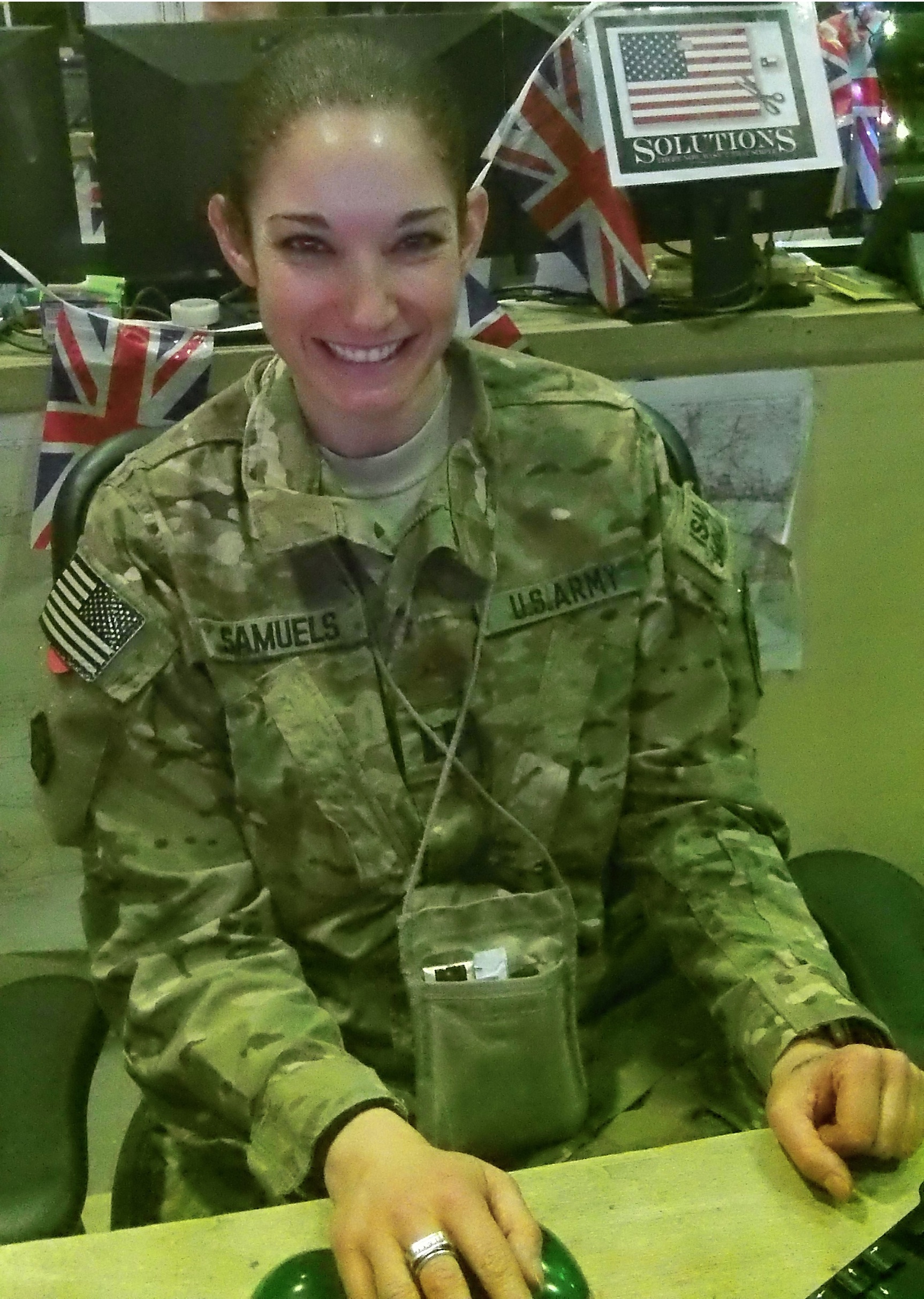 Army Capt. Morgan Samuels, a rotor wing current operations liaison with ...