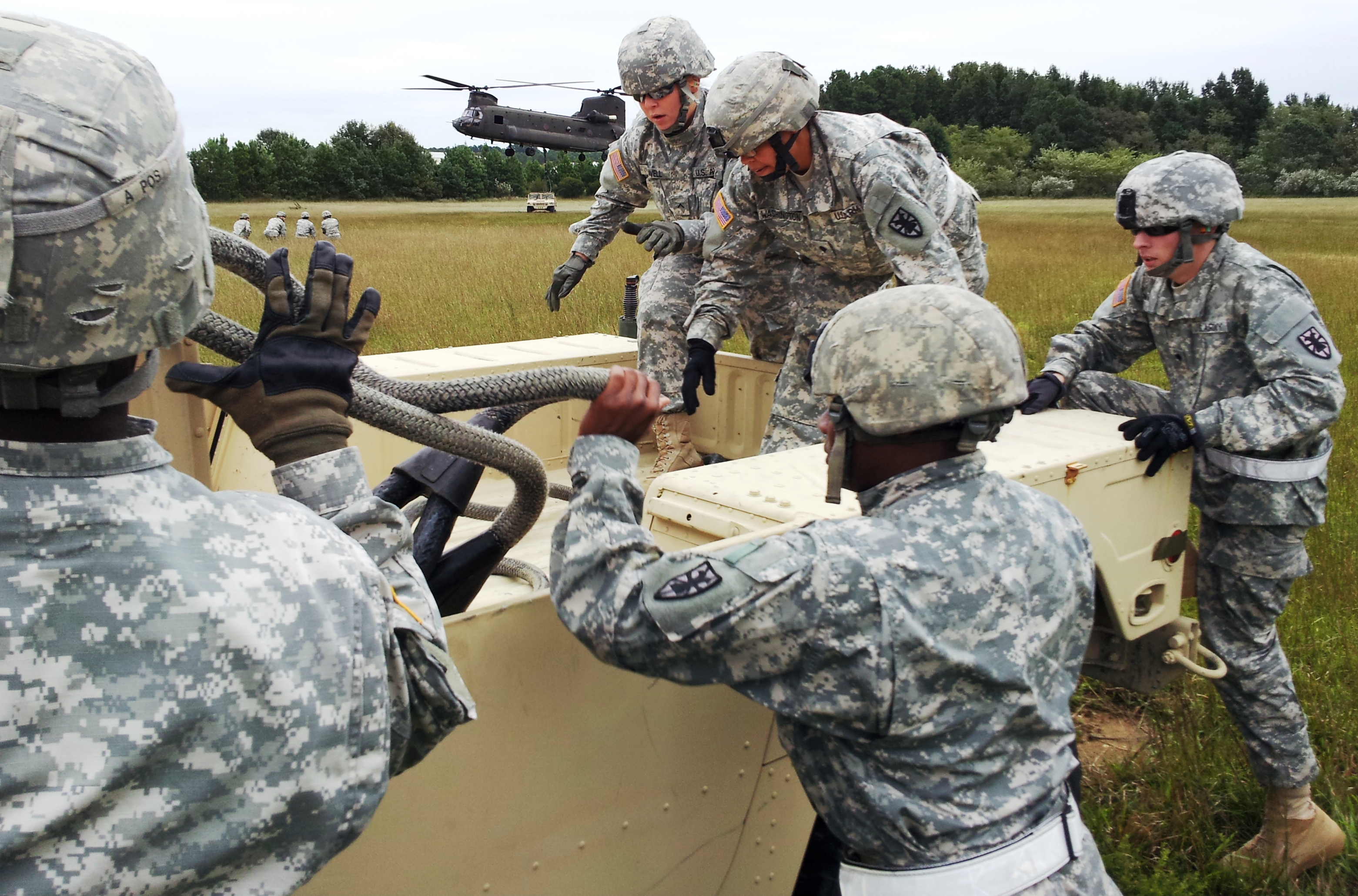 Resolute Warriors sling humvees
