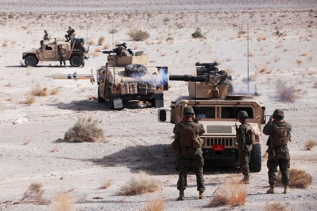 Marine Corps Sgt. Paul J. Sonico launches a M41A1 saber tube-launched ...