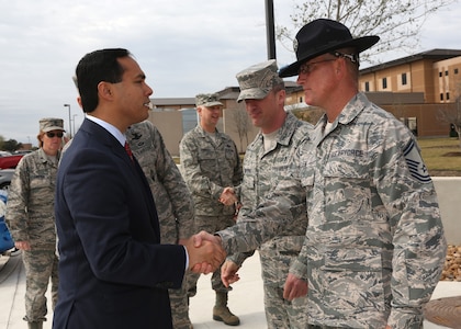 Congressman Joaquín Castro visits Air Force Basic Military Training.