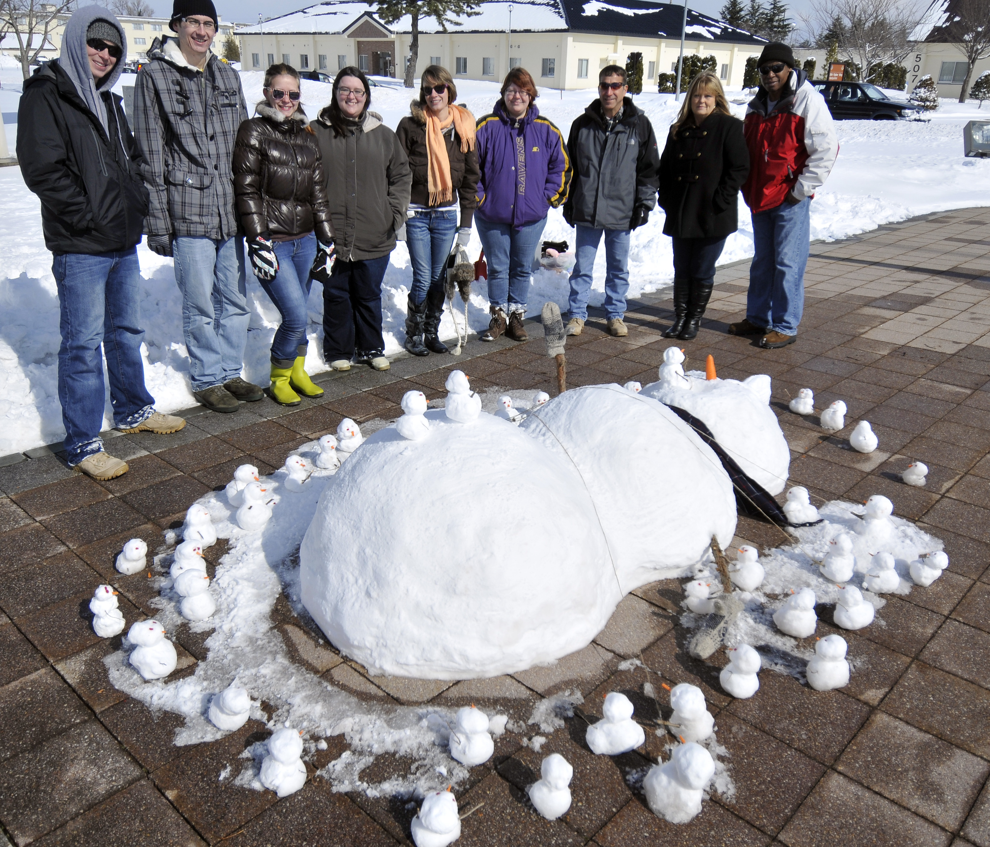 "Silly people doing silly things" at Misawa's snowman competition ...