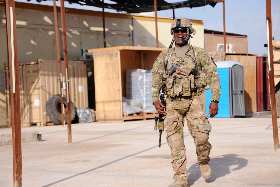 U.S. Army Staff Sgt. Roderick Cooper heads to his vehicle after ...