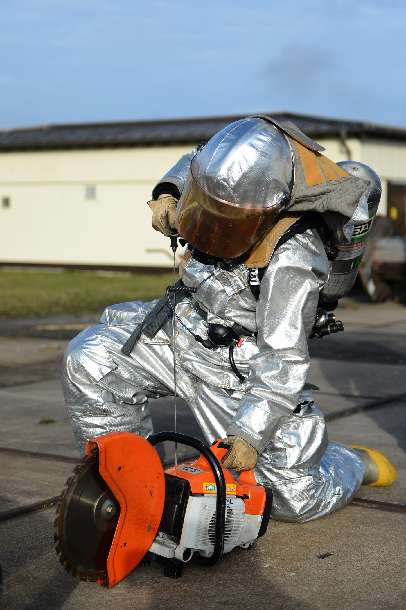 Firefighters train for emergency egress