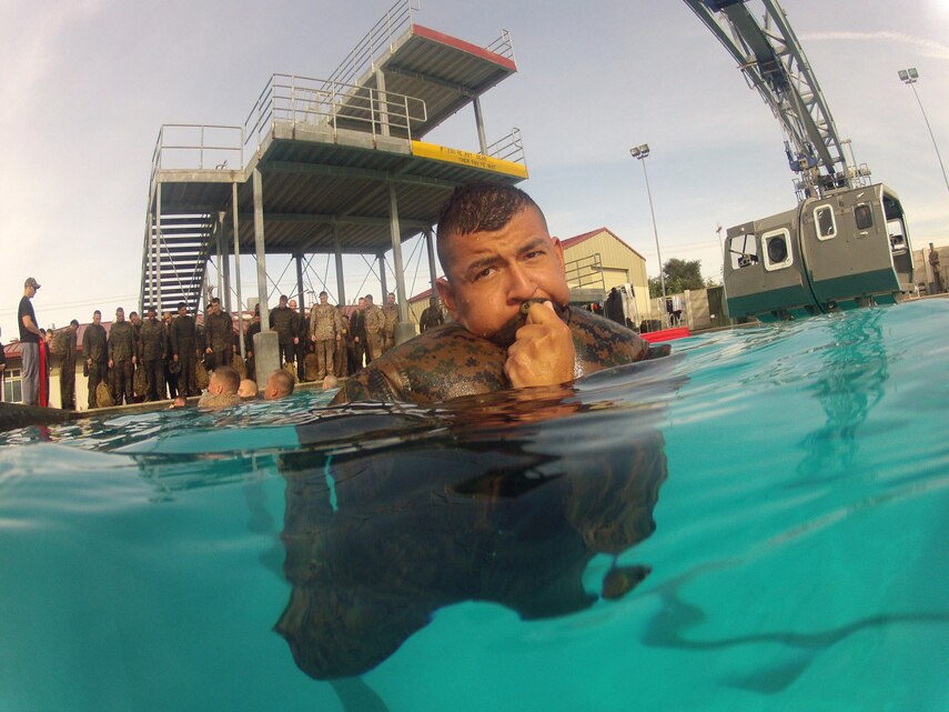 Marines splash for success at swim qualification > 1st Marine Logistics ...