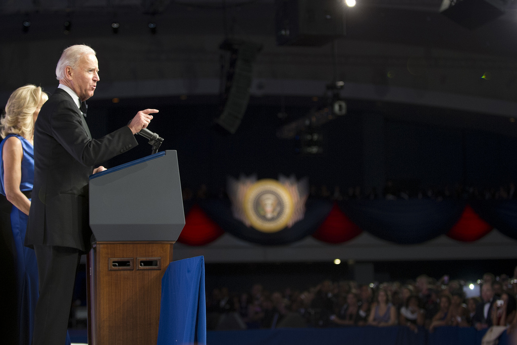 Vice President Joe Biden thanks military members for their service and ...