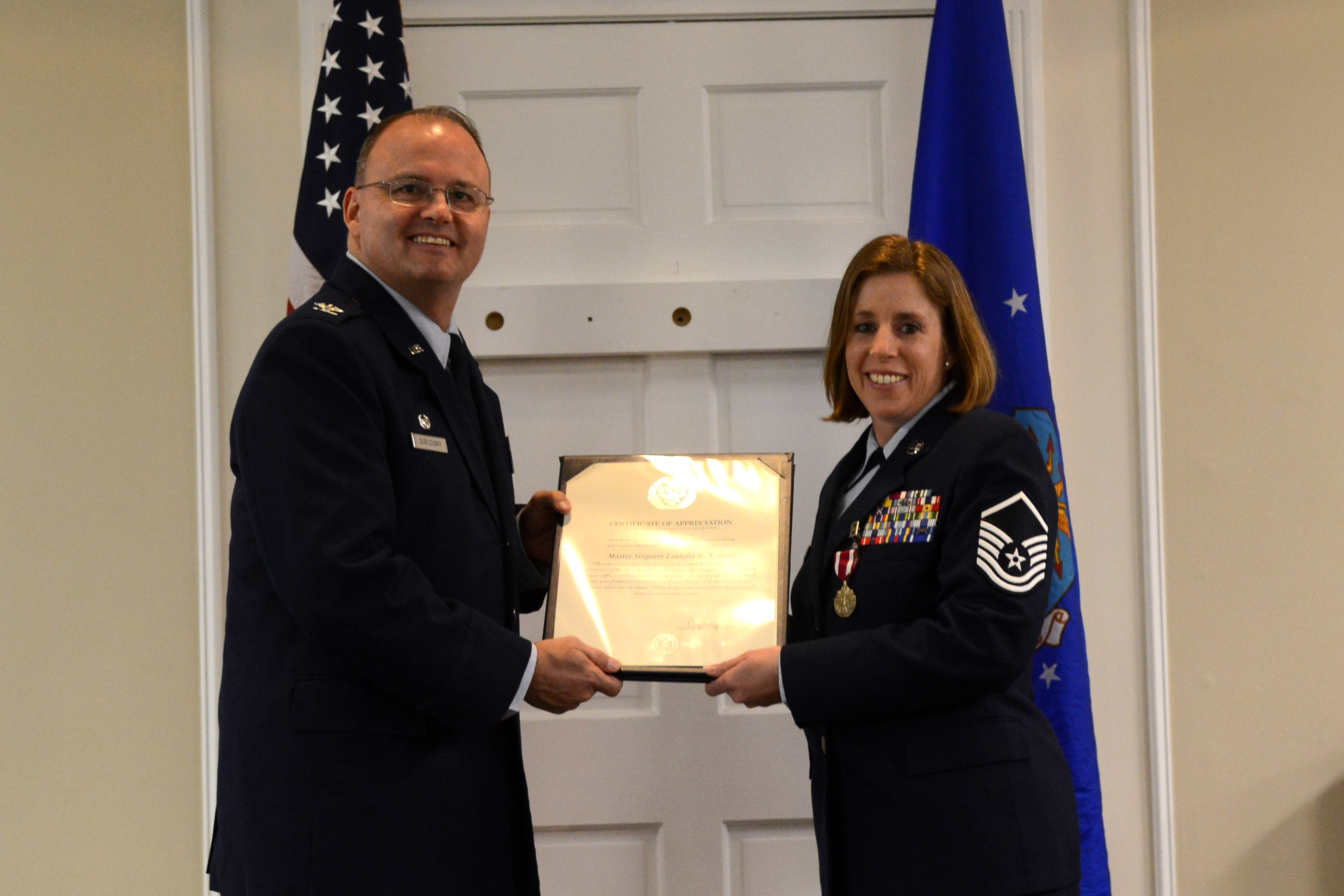 Retirement Ceremony for Master Sgt. Leandra Koerper