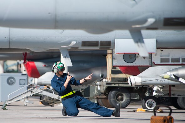 Hand signals: Art ensures safe aircraft operations > Nellis Air Force ...
