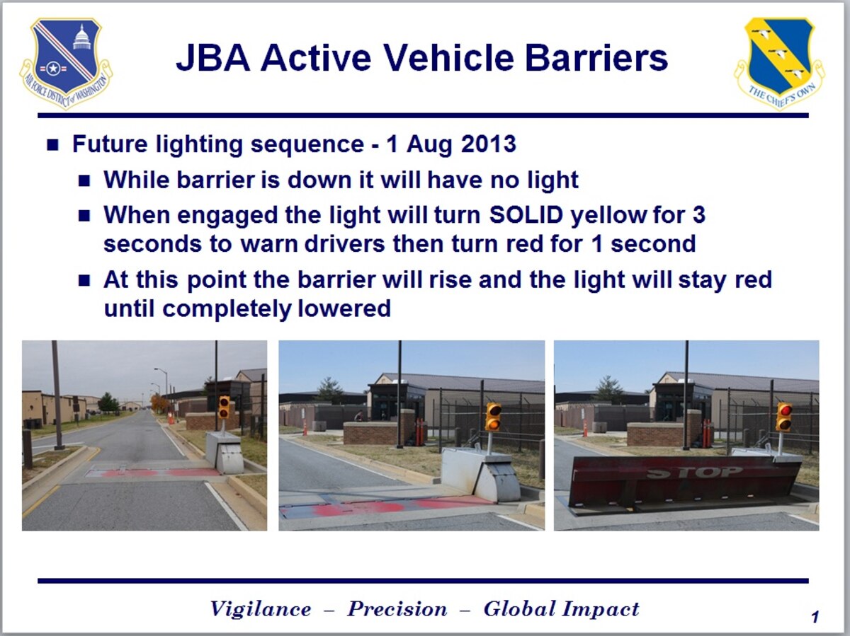 Drivers Take Heed - New Barrier Light Sequence in effect > 459th Air ...