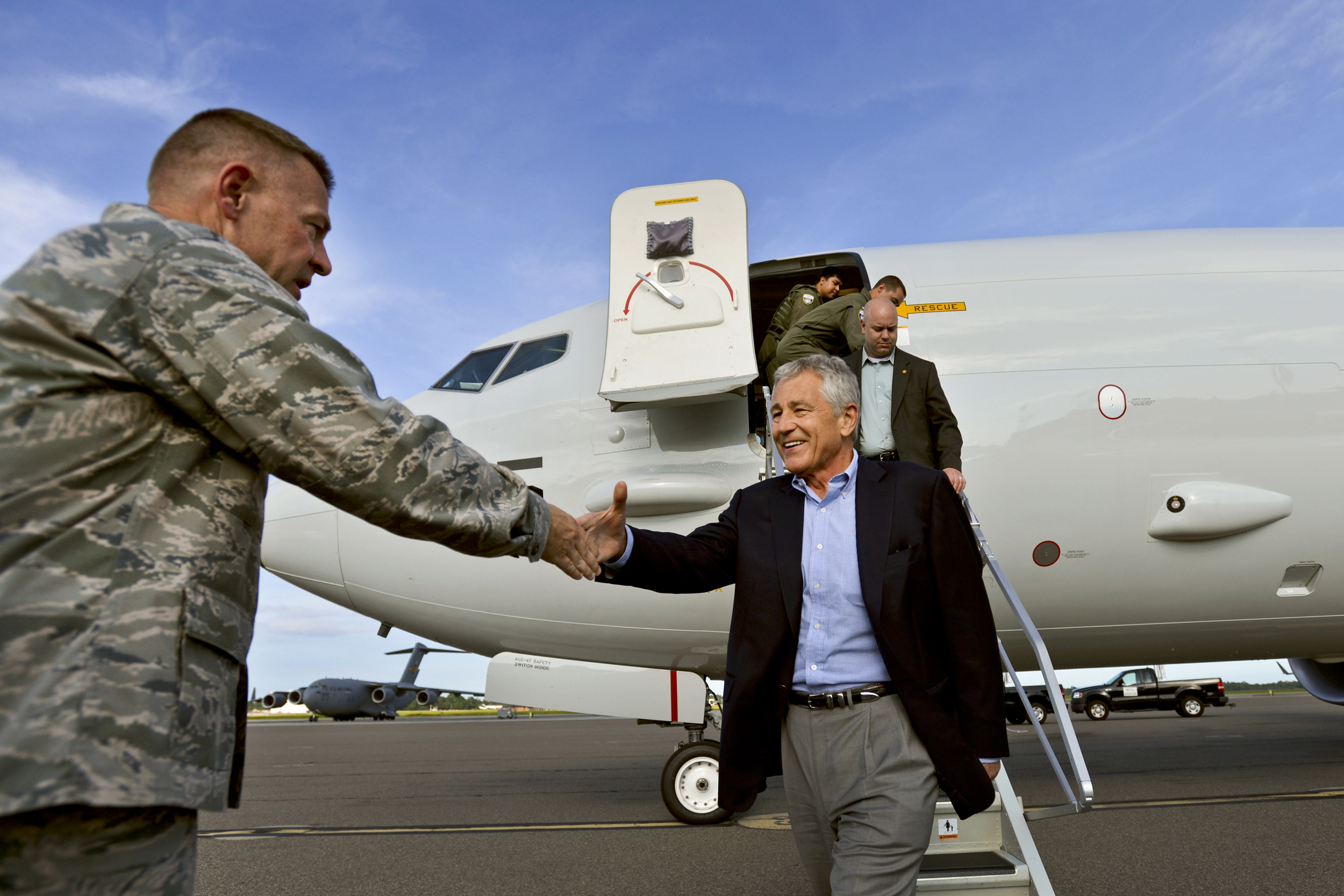 Air Force Col. Richard D. McComb, commander of the 628th Air Base Wing ...