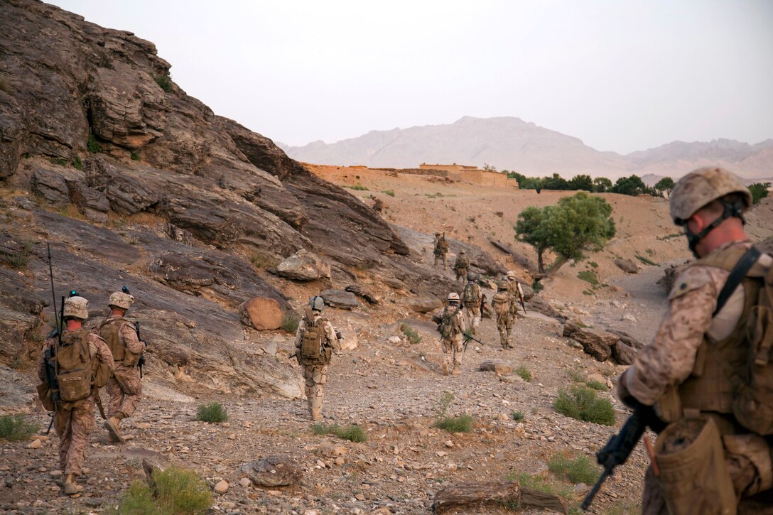 U.S. Marines and Afghan soldiers patrol during Operation Nightmare in ...