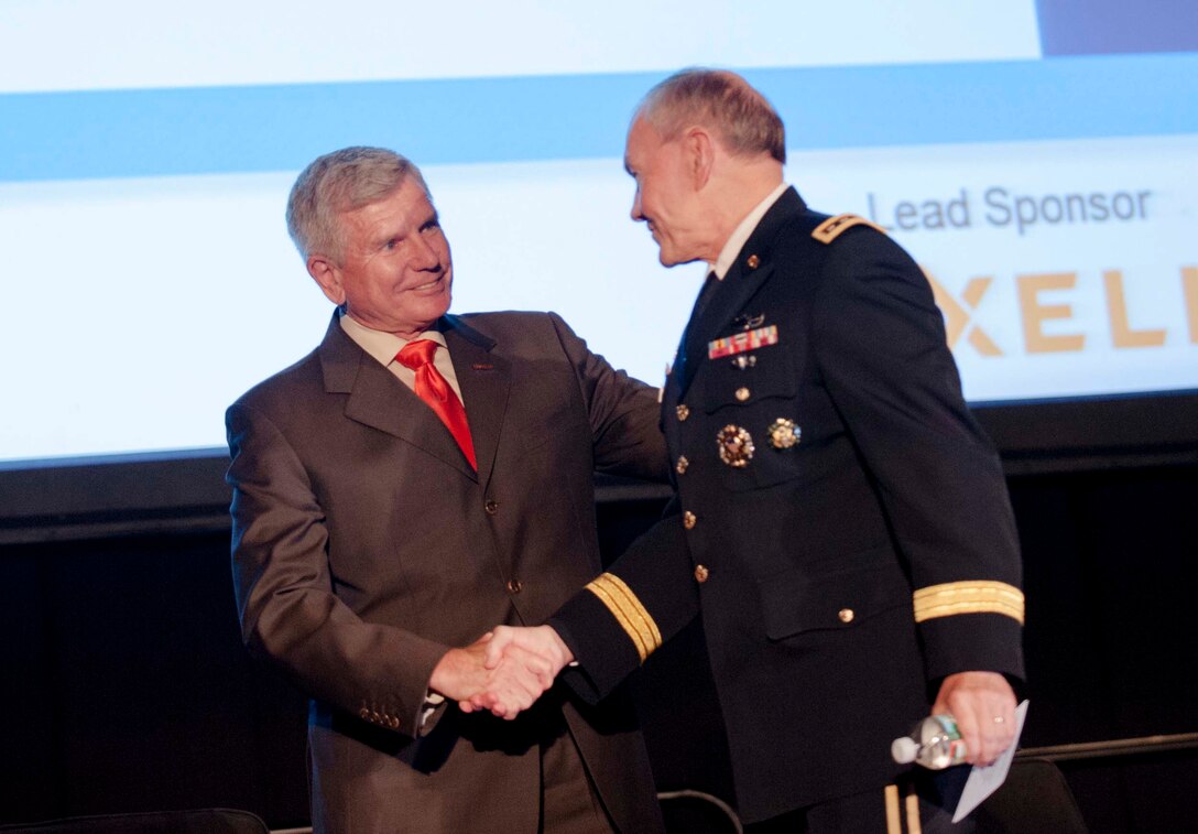 Retired Army Lt. Gen. Bob Durbin greets Army Gen. Martin E. Dempsey ...