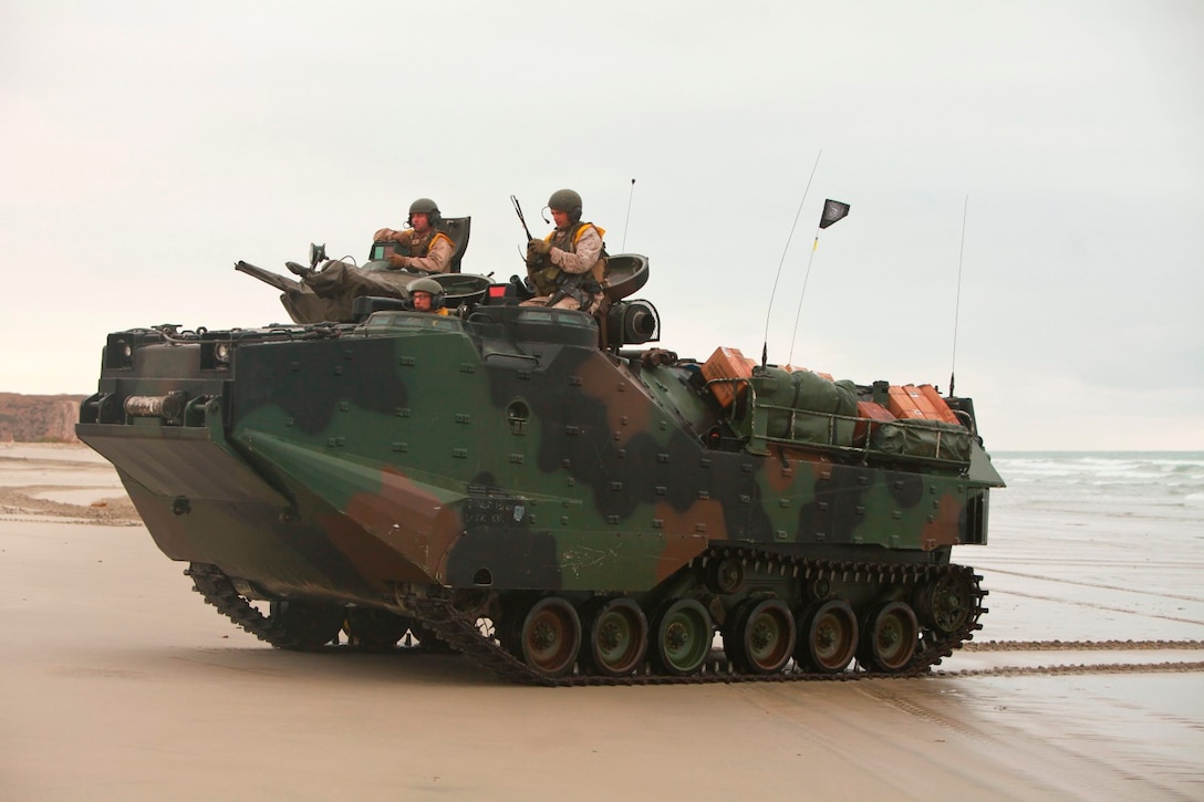 US and coalition forces conduct amphibious landing on Red Beach