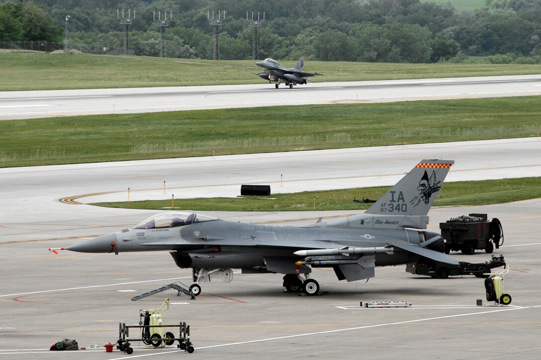 132nd F-16s take flight over Iowa.