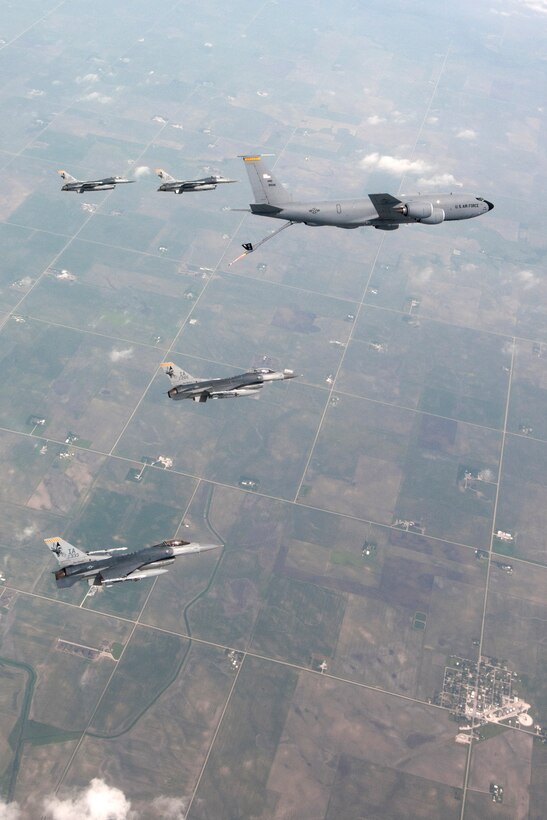 132nd F-16s take flight over Iowa.
