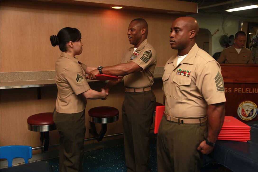 15th MEU Corporals' Course graduation on USS Peleliu