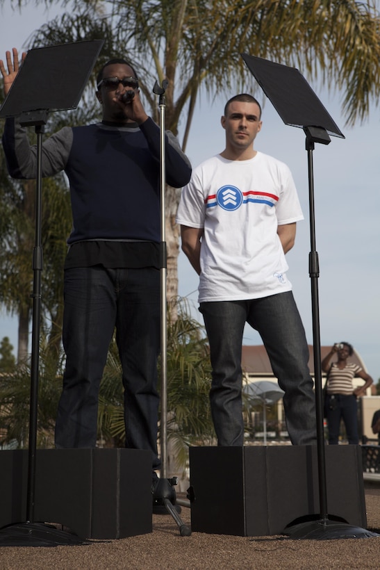 Diddy visits Marines for Day of Honor