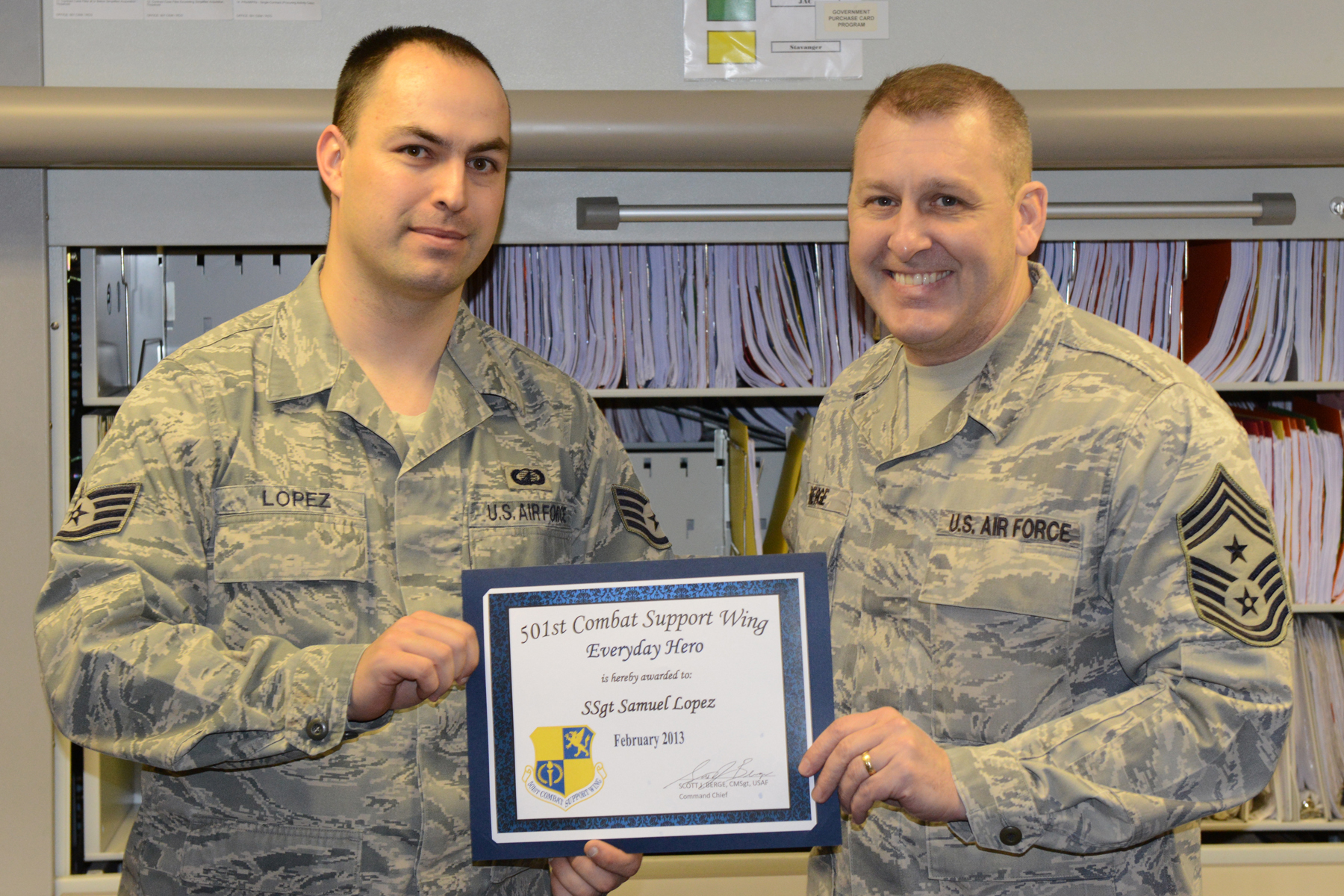 501st CSW Everyday Hero > 501st Combat Support Wing > Article Display