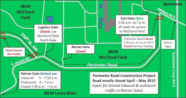 JBLM road construction project closes Perimeter Road to civilian ...