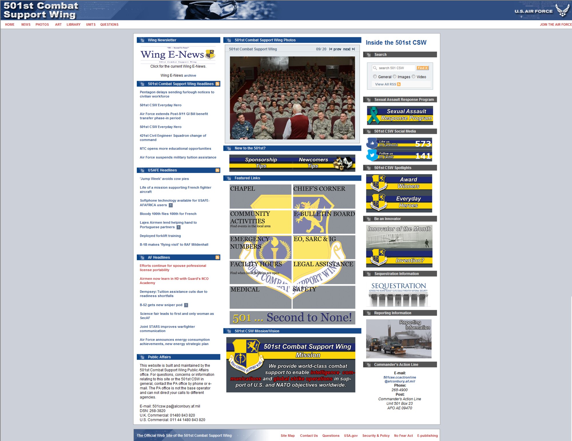 501st CSW changing webpage layout > 501st Combat Support Wing > Article ...