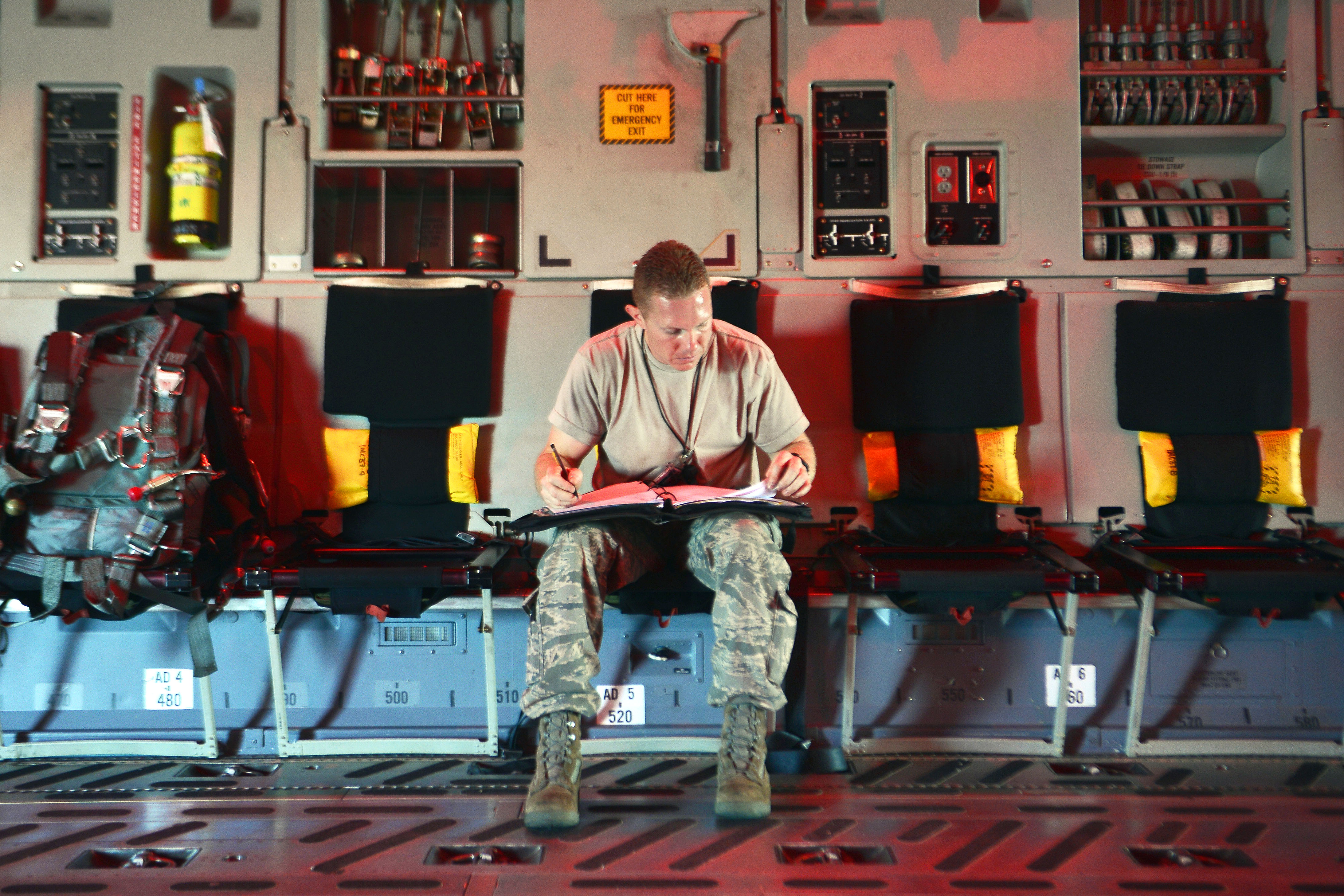Air Force Staff Sgt. Joshua Jordan reviews a pre-launch inspection ...