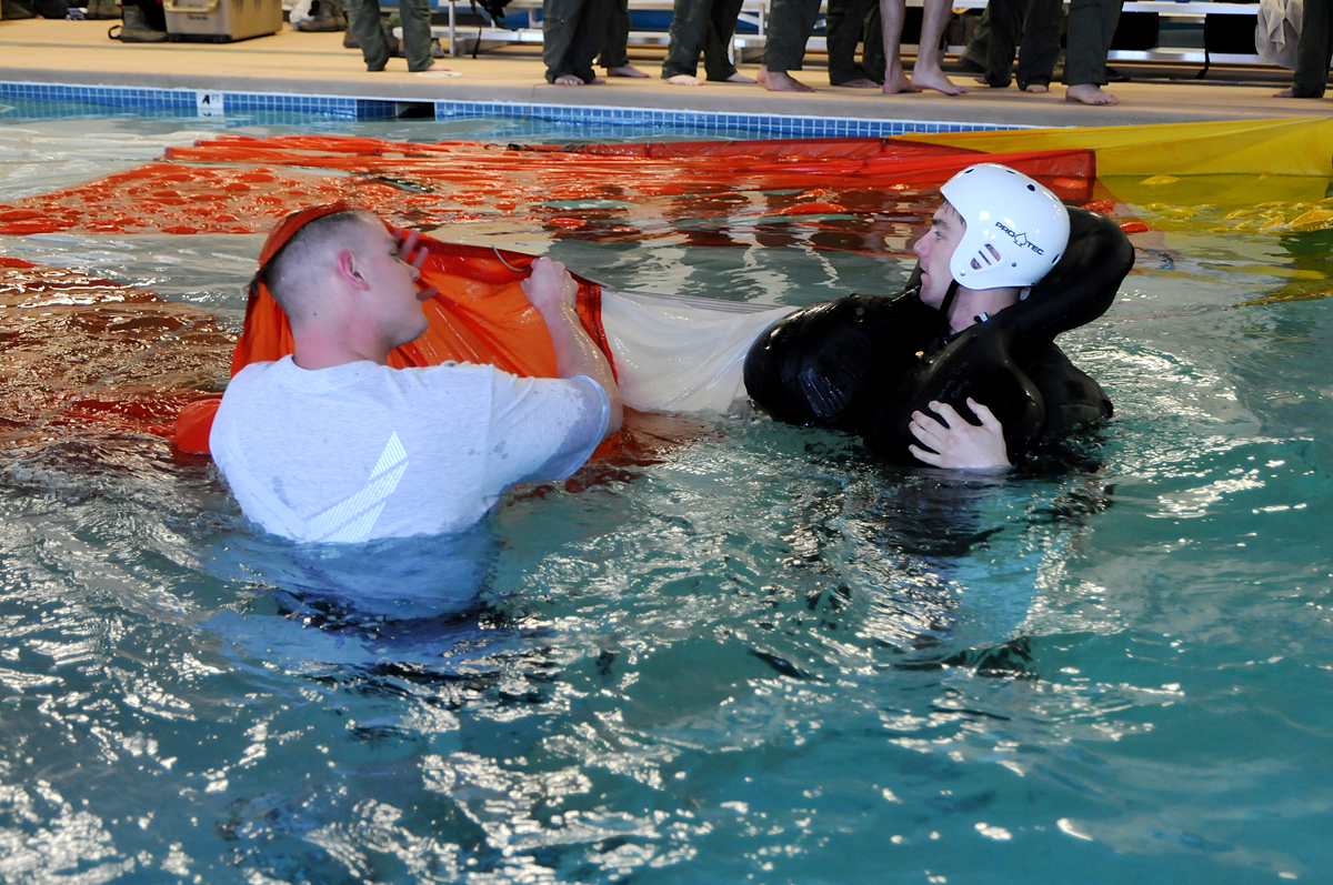 The 190th Fighter Squadron survives water survival training